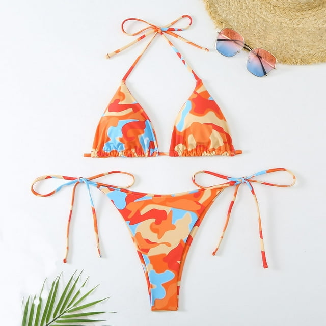 Njoeus Bikini Sets For Women Padded Halters Top Thong Brazilian