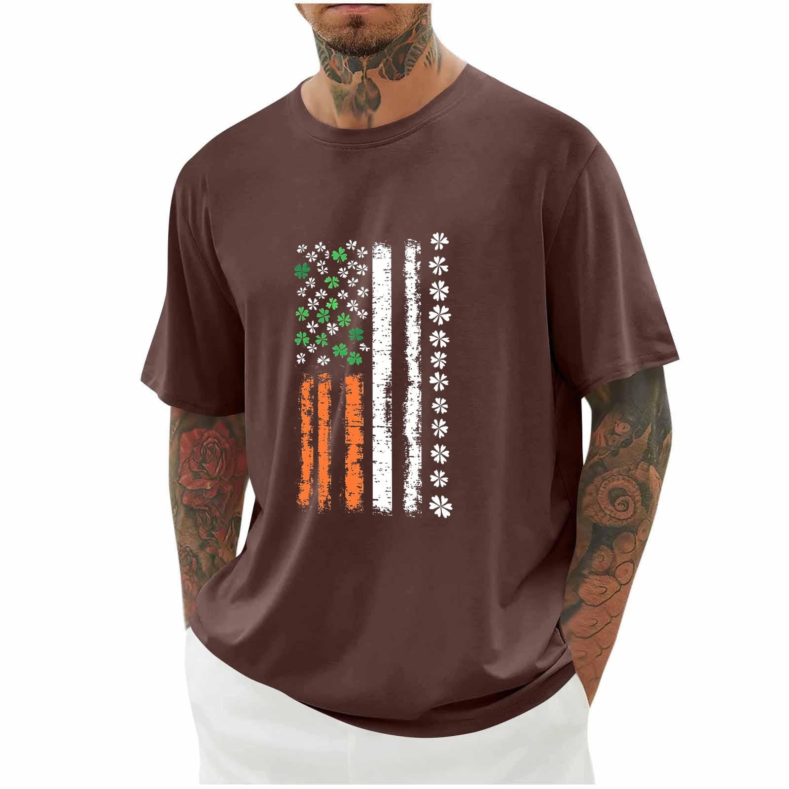 Njoeus Cool Graphic Tees for Men Big & Tall American Flag Shirts Comfy ...