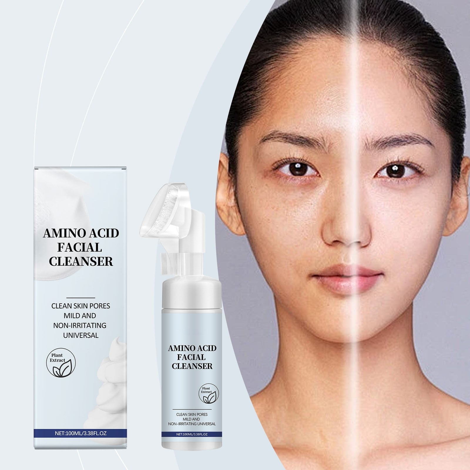 Njoeus Daily Facial Cleanser, Hydrating Facial Cleanser, Mild Foam ...