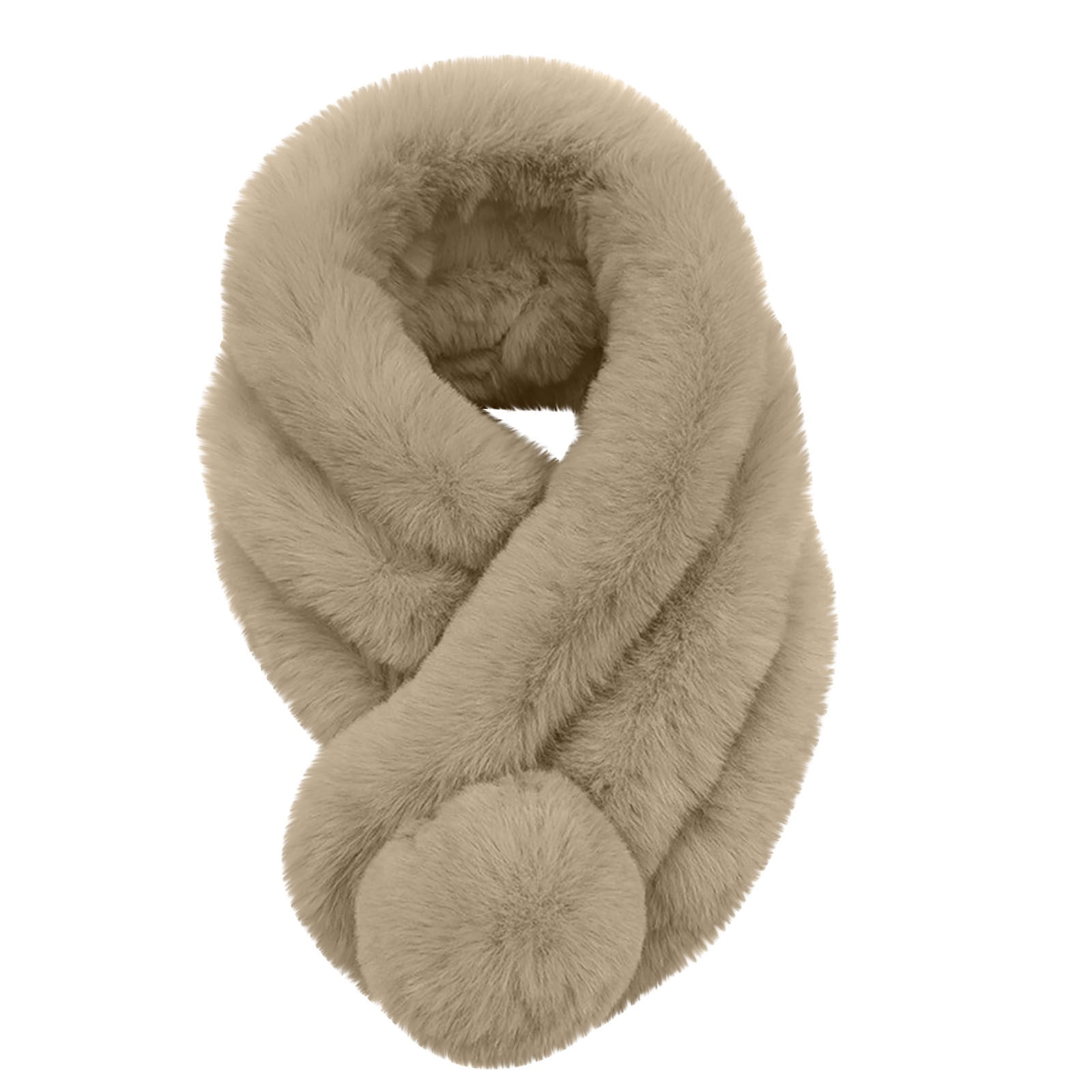 Njoeus Faux Fured Collar Scarf for Women Soft Warm Scarves Wrap Neck ...