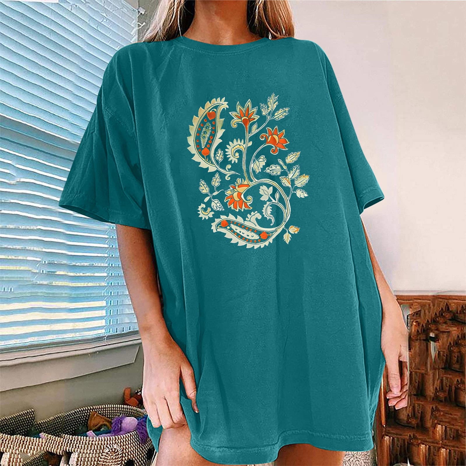 Njoeus Graphic Tees for Women Tshirts Shirts for Women Flower Graphic ...