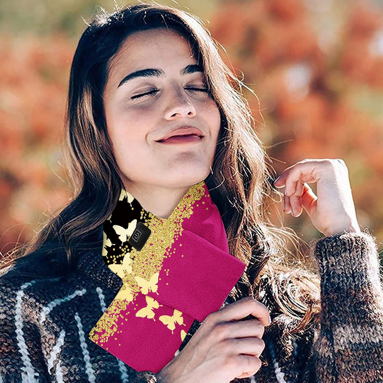 Njoeus Heated Scarf - Neck Warmer, Men Women Rechargeable Heated Scarfs ...