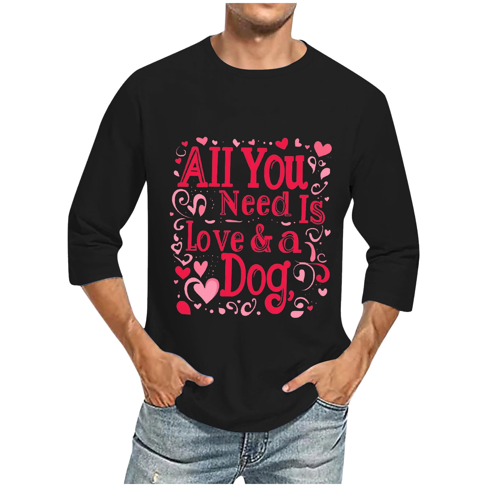 Njoeus Men's Casual Quarter Sleeve Shirt Funny Graphic Tees for Men ...