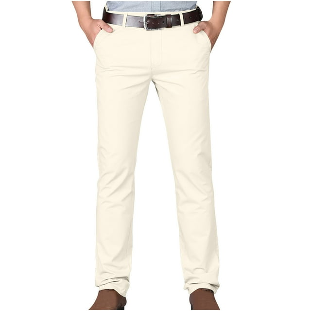 Njoeus Men's Office Work Pants Classic & Straight Leg Flat Front Pant ...