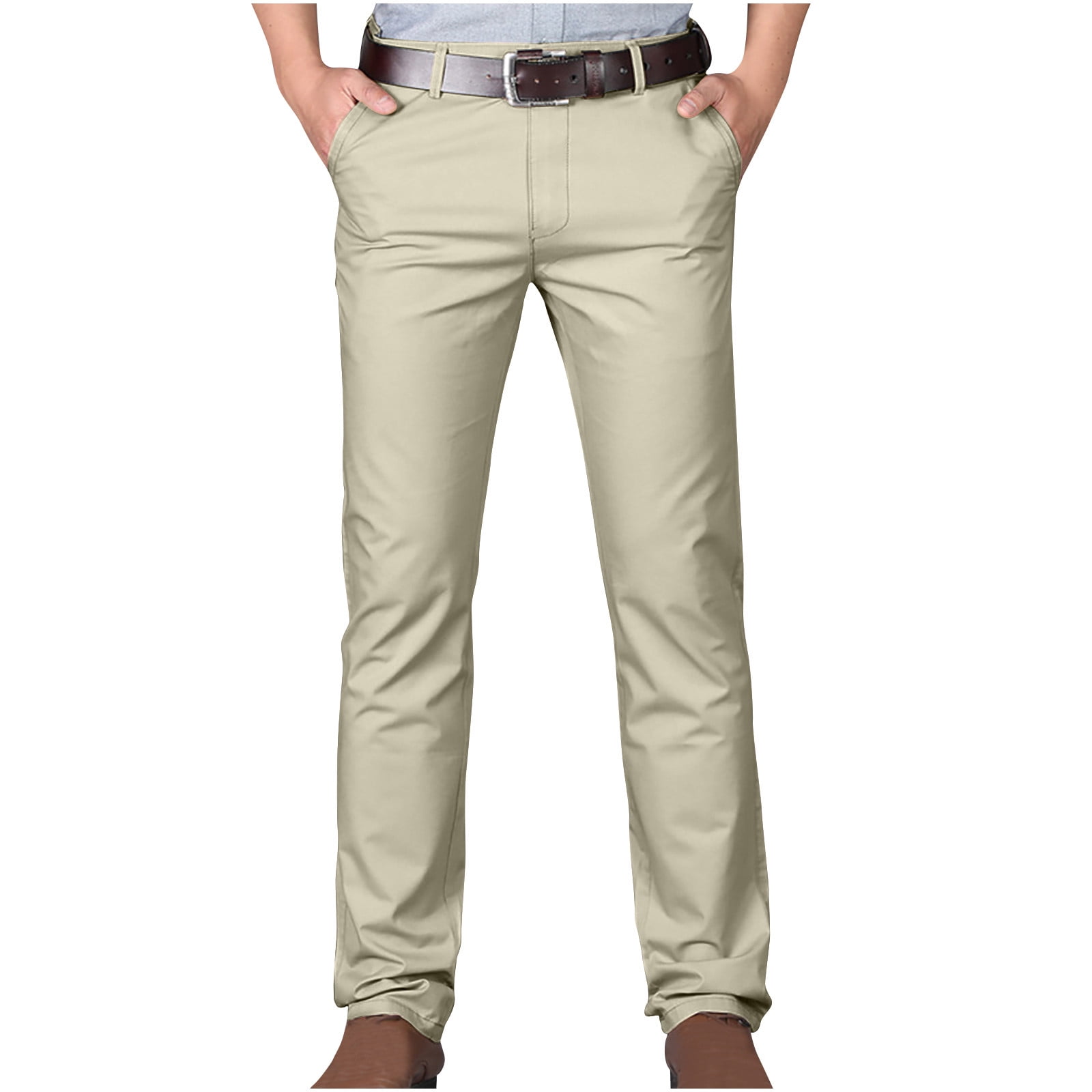 Njoeus Men's Office Work Pants Classic & Straight Leg Flat Front Pant ...