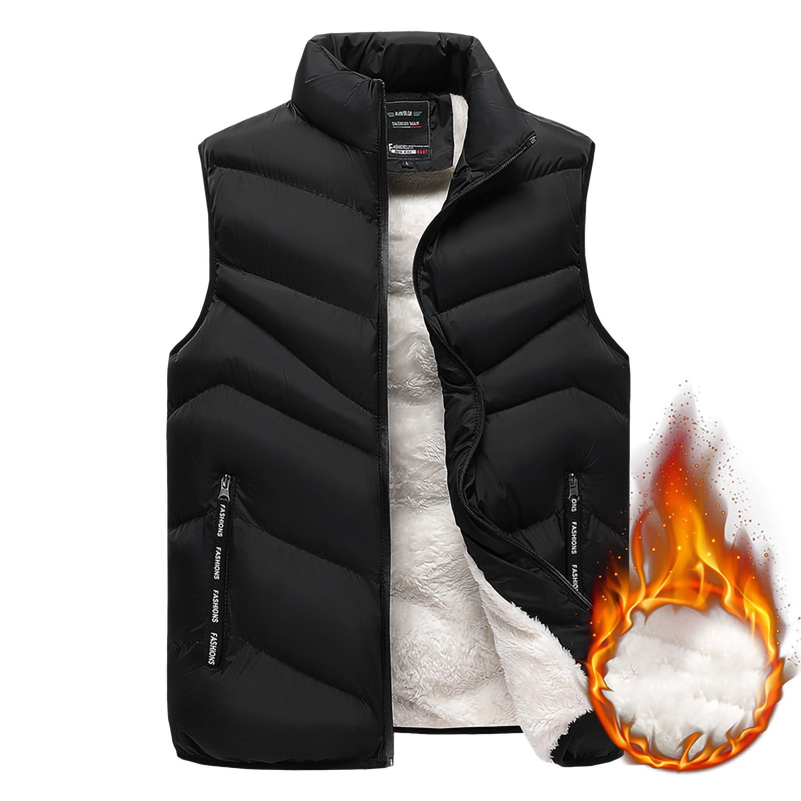 Njoeus Men's Winter Warm Outdoor Padded Puffer Vests Cotton Thick ...