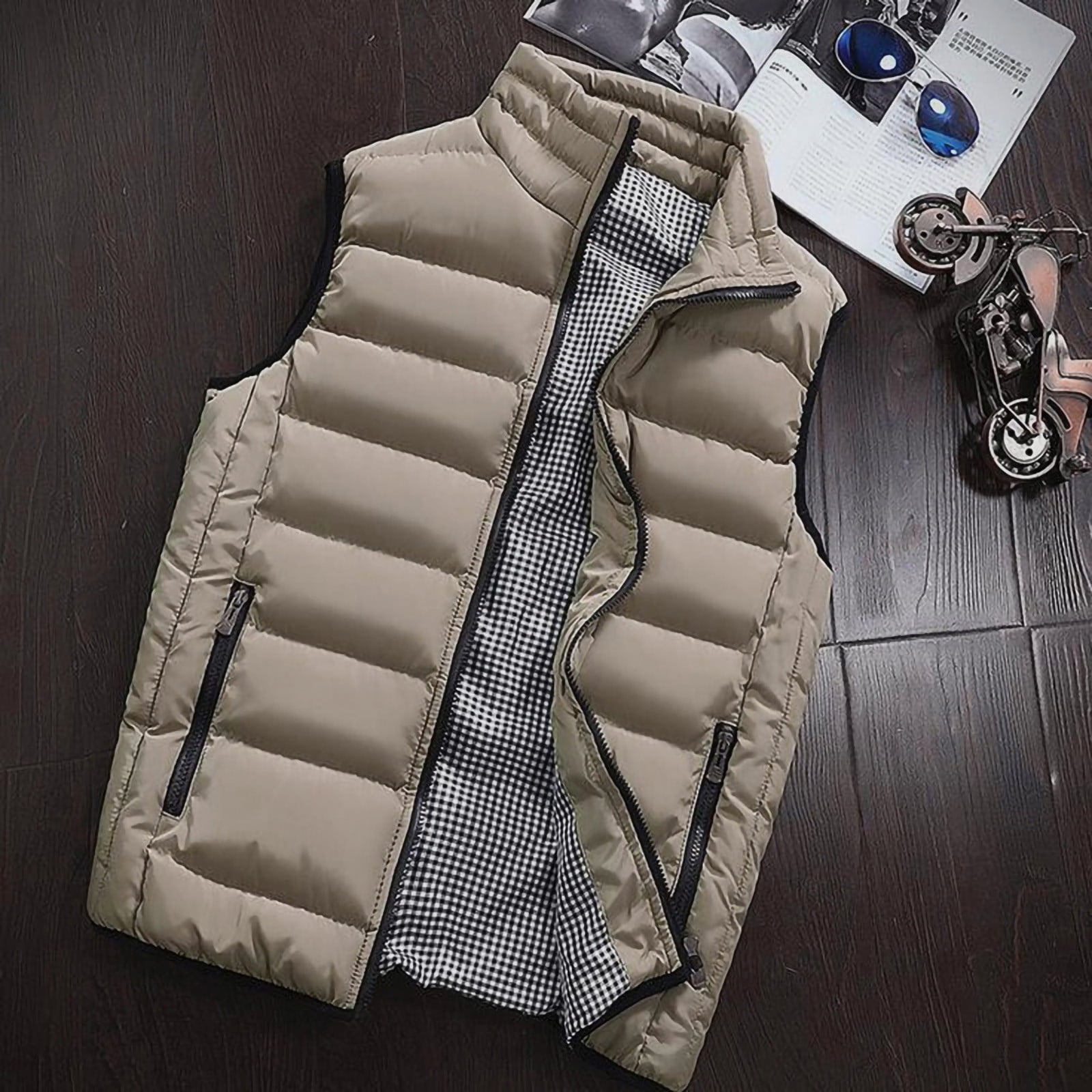 Njoeus Men's Winter Warm Outdoor Padded Puffer Vests Unisex Comfy ...