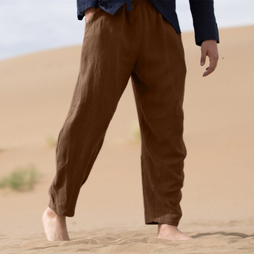 Njoeus Mens Pants Mens Capri Pants Men's Vintage Summer Casual Solid ...