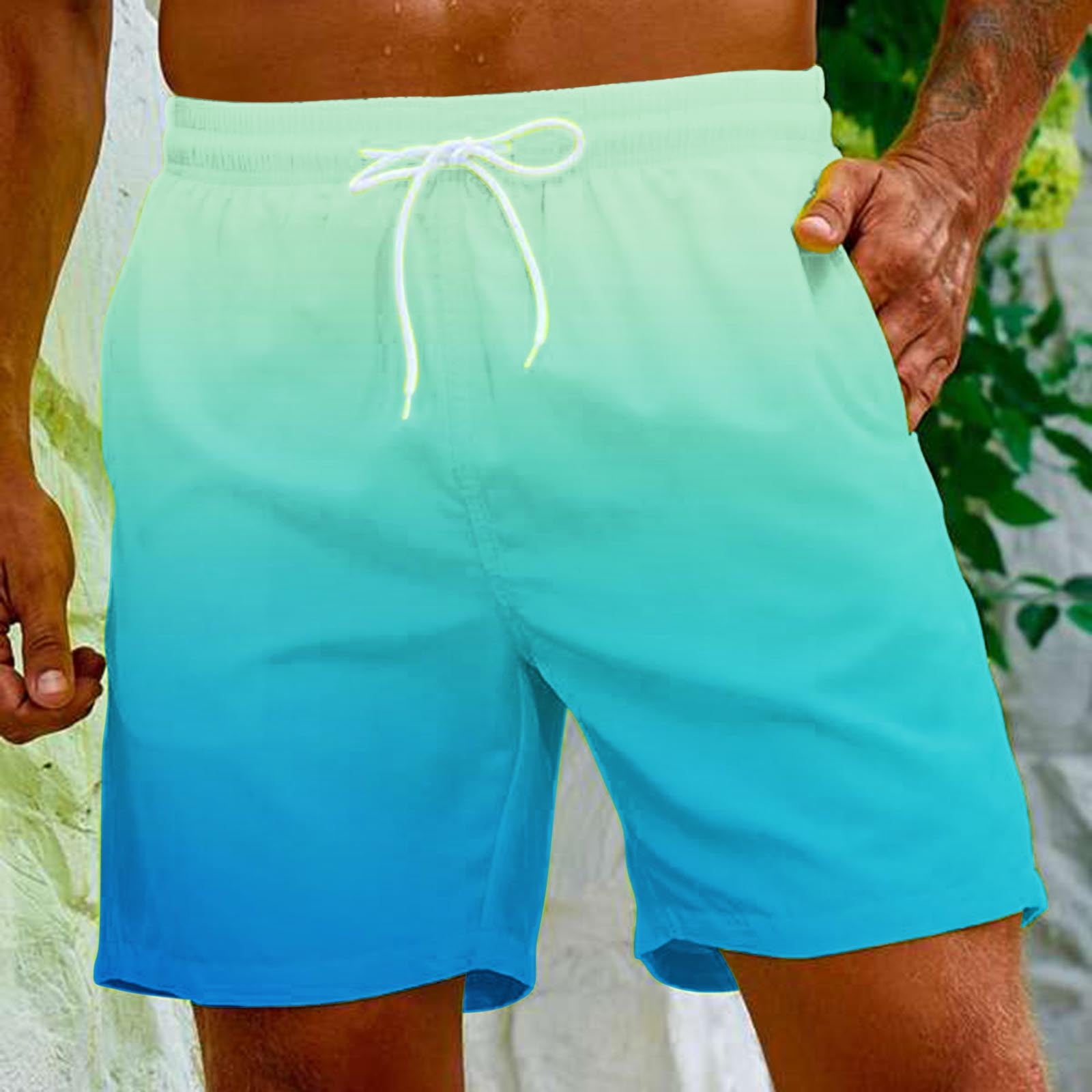 Njoeus Mens Swim Trunks, Men's Big & Tall Board Shorts Gradient Color ...