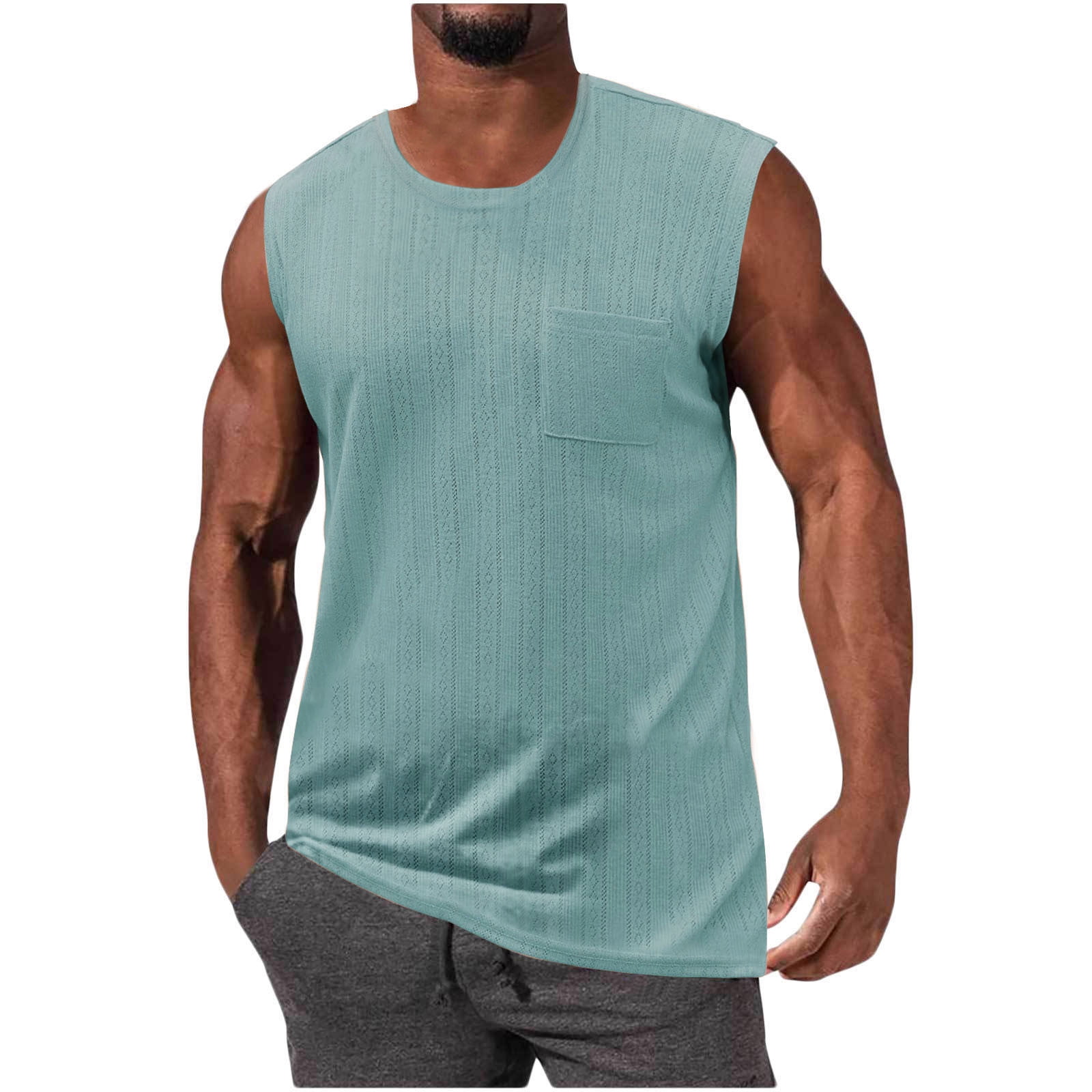 Njoeus Mens Tank Tops Soft Knit Cotton Sleeveless Muscle Shirts for Men ...