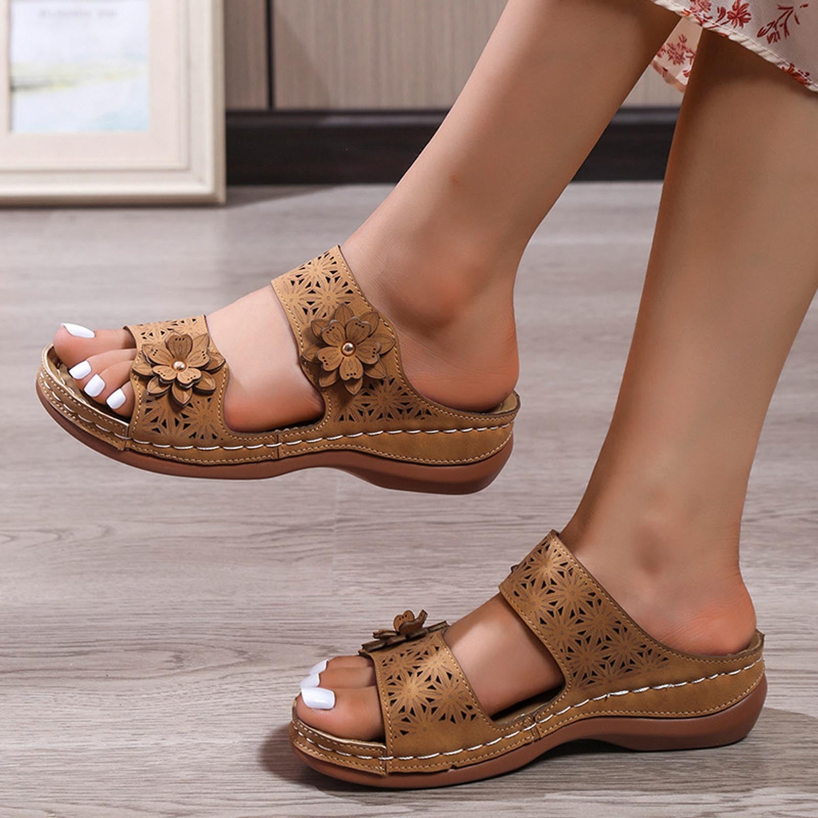 Njoeus Orthopedic Sandals Women Soft Platform Sandals Comfortable Wedge ...