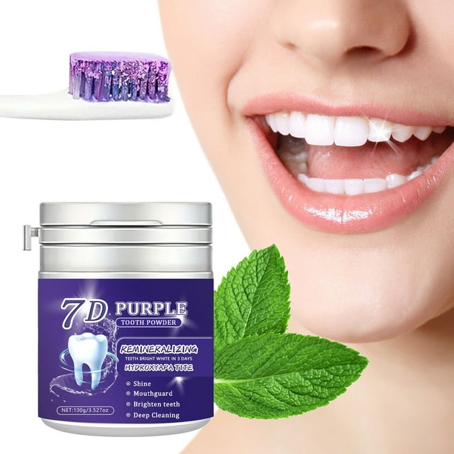 Njoeus Snow Tooth Powder, Purple Teeth Whitening Powder Oral Hygiene ...