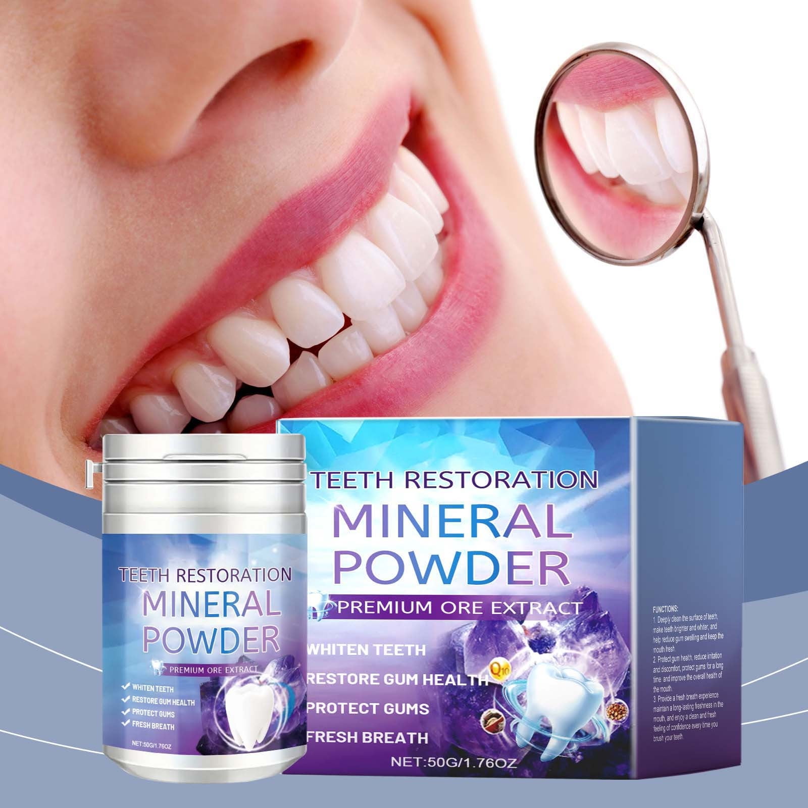 Njoeus Snow Tooth Powder, Purple Whitening And Teeth Cleaning Powder ...
