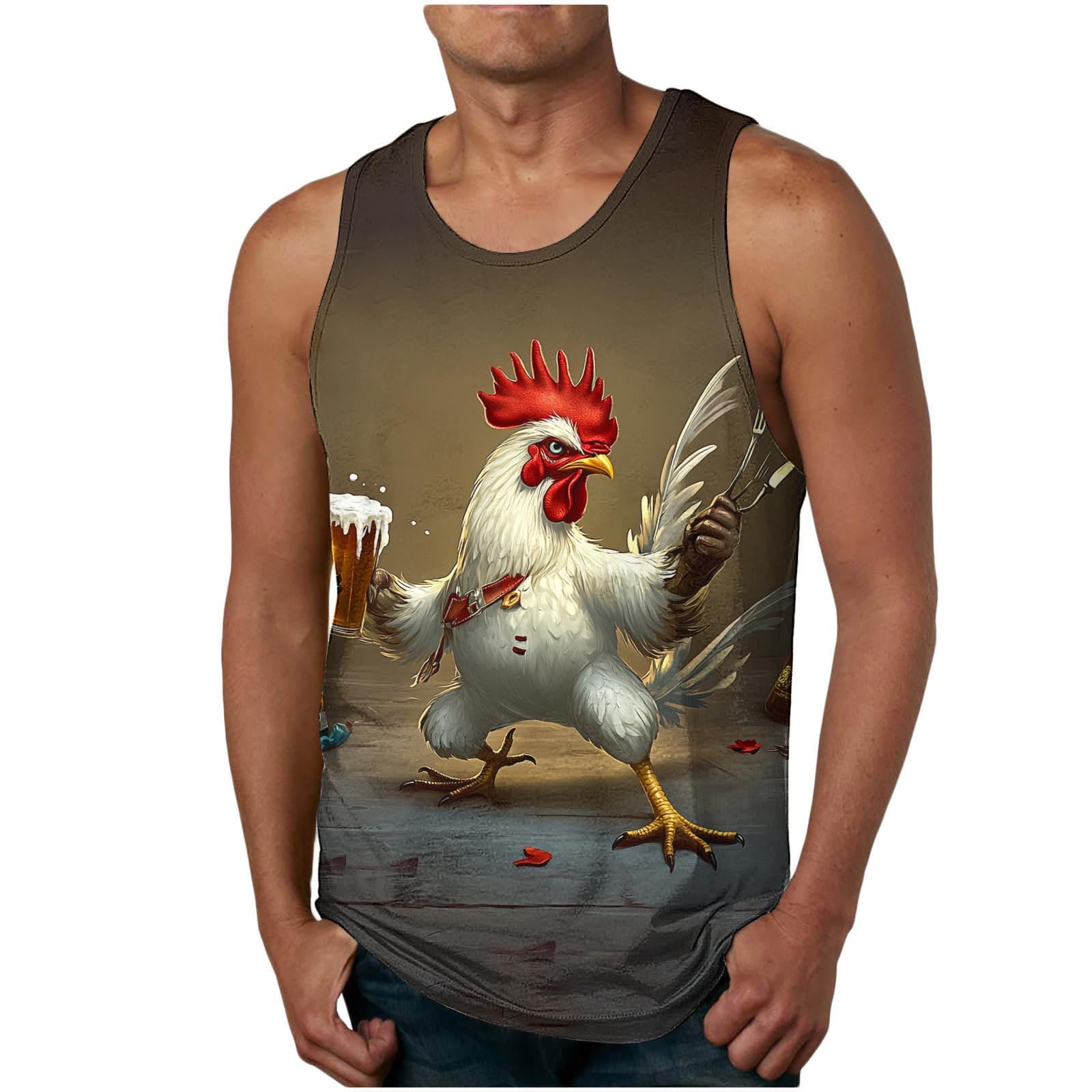 Njoeus Tank Tops Men Funny Cute Graphic Tees Gym Workout Tank Top ...