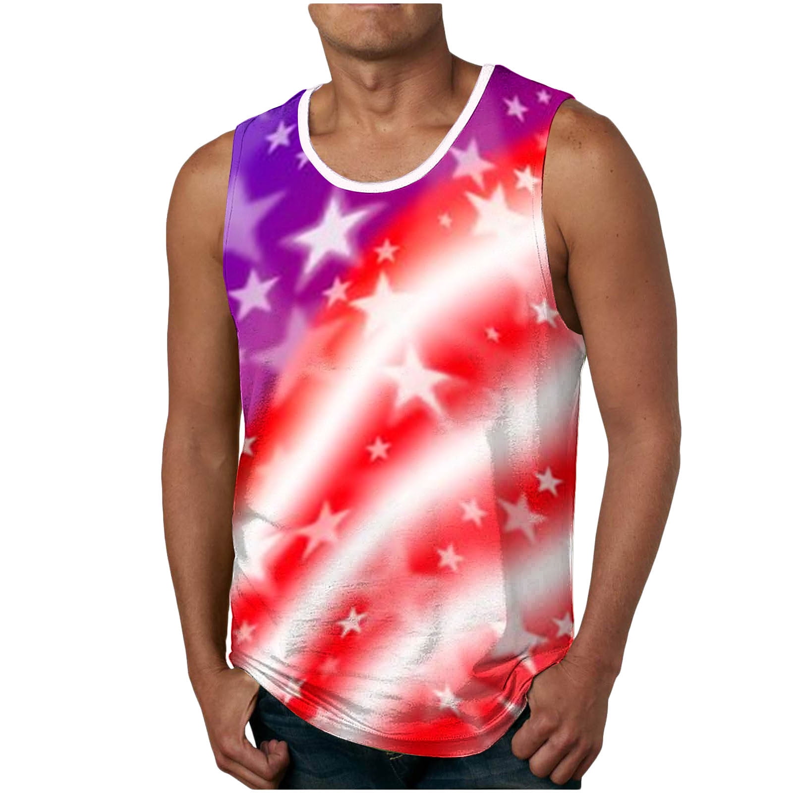 Njoeus Tank Tops Men's American Flag Print Graphic Tees - Shirts for ...