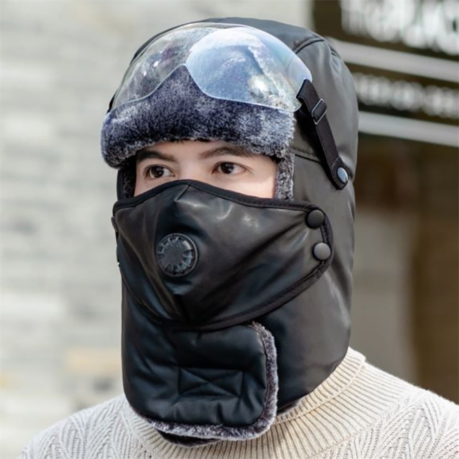 Njoeus Winter Hat, Unisex Trapper Bomber Style with Earflaps, Windproof ...