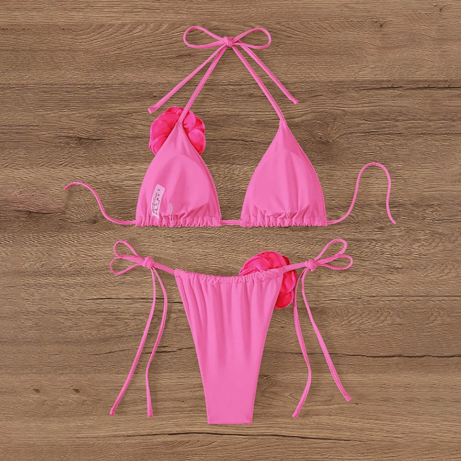 Njoeus Women Rose Bikini Sets Womens String Two Piece Swimsuit Halters