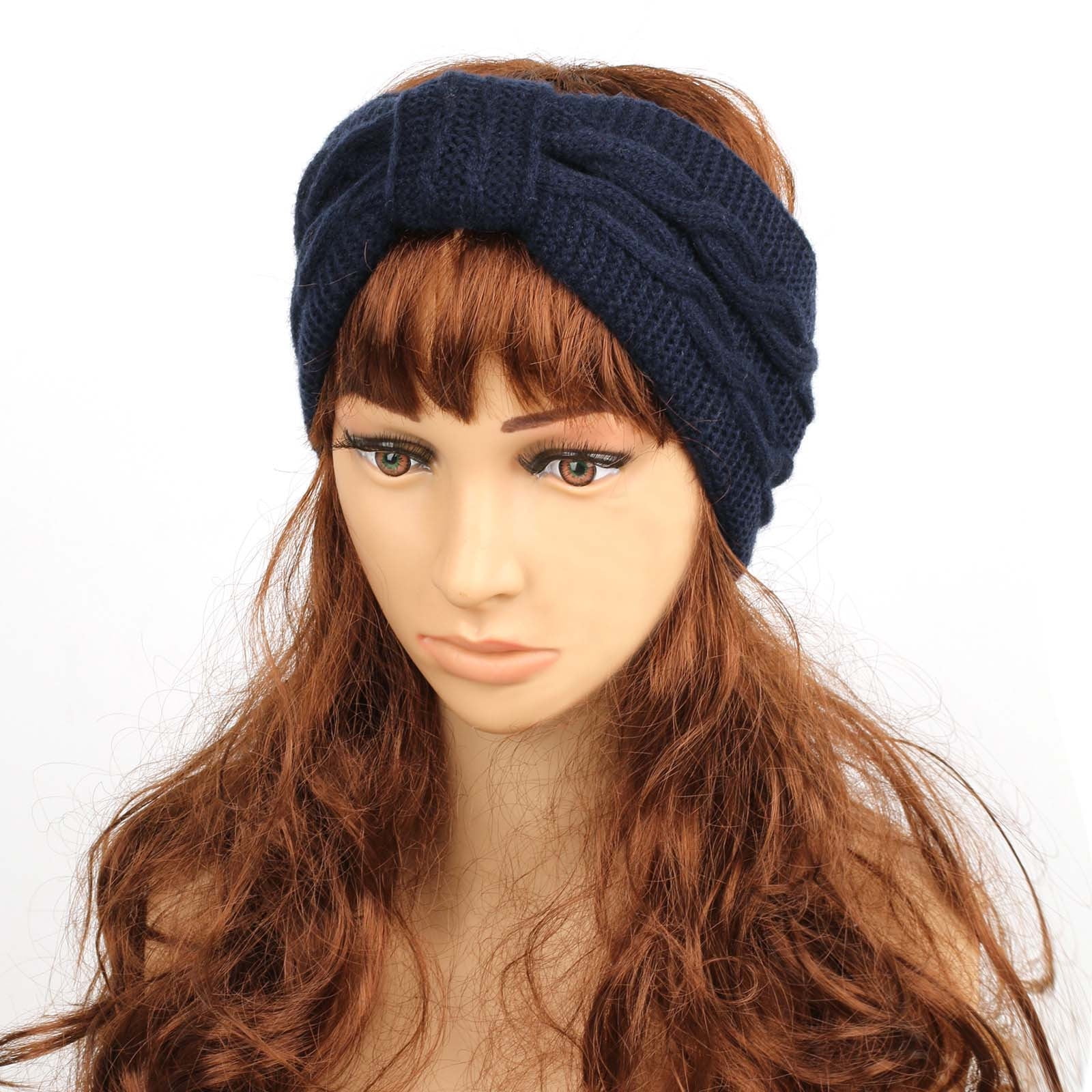 Njoeus Women Winter Headbands Ear Warmer Knit Soft Fleece Elastic ...