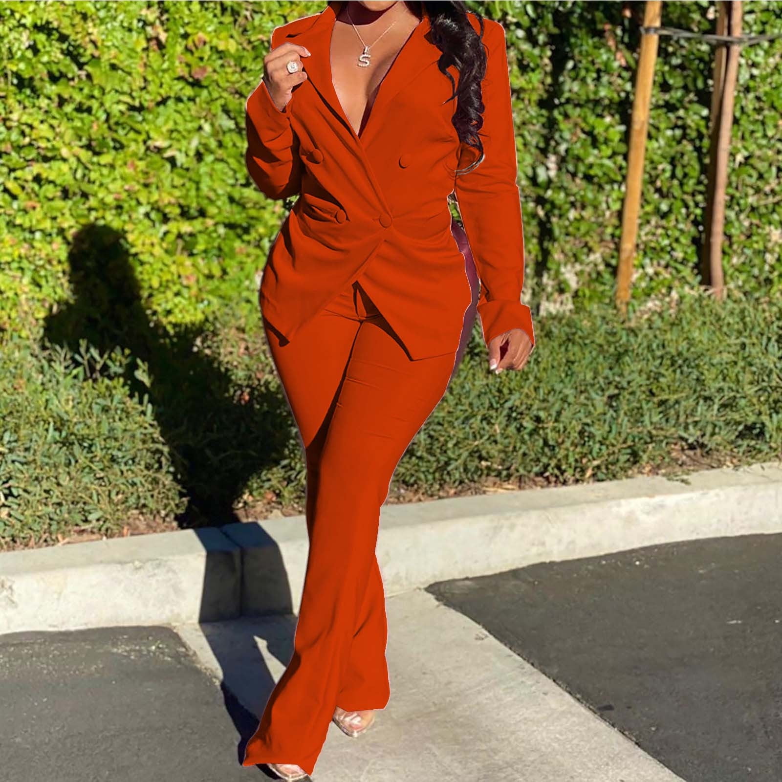 Njoeus Women's 2 Piece Office Outfits Lady Casual Elegant Business Suit ...