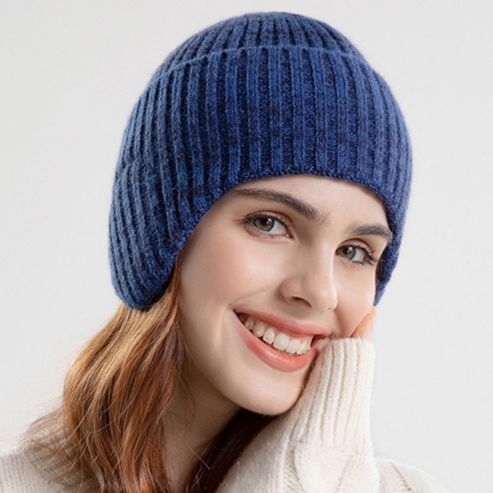 Njoeus Womens Mens Winter Beanie Hat Knit Earflap Hat Stocking Caps ...