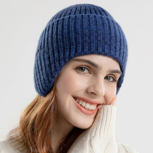 Njoeus Womens Mens Winter Beanie Hat Knit Earflap Hat Stocking Caps ...