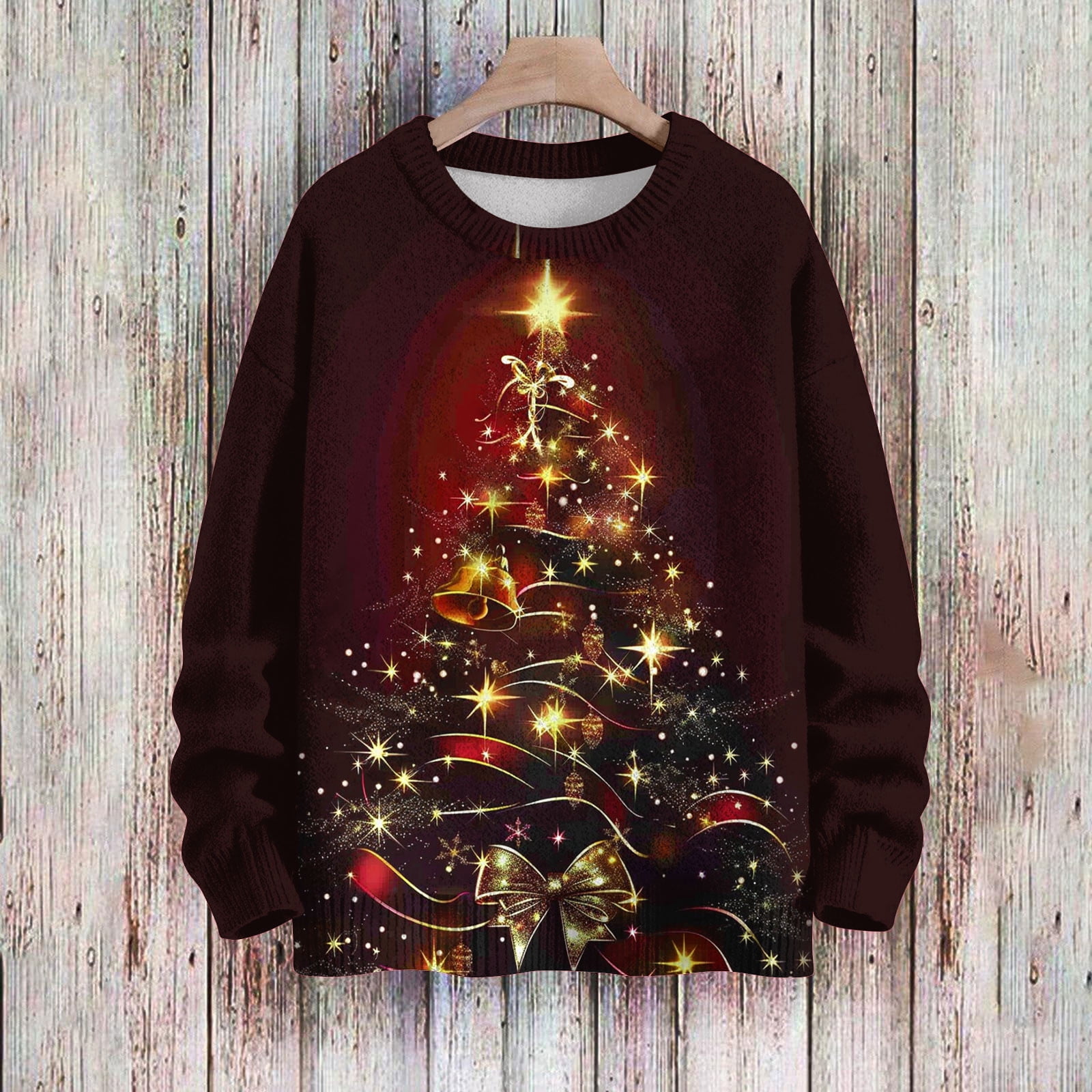 Njoeus Womens Ugly Christmas Sweaters Novelty Print Christmas Tree ...