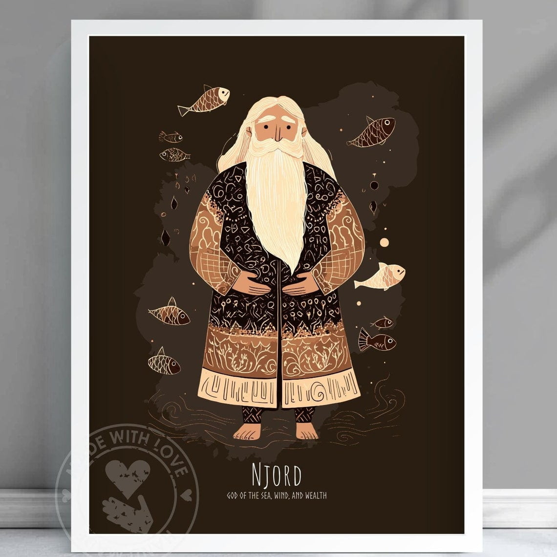 Njord God Poster, Njord Nordic God, Njord Norse God, Norse Mythology ...