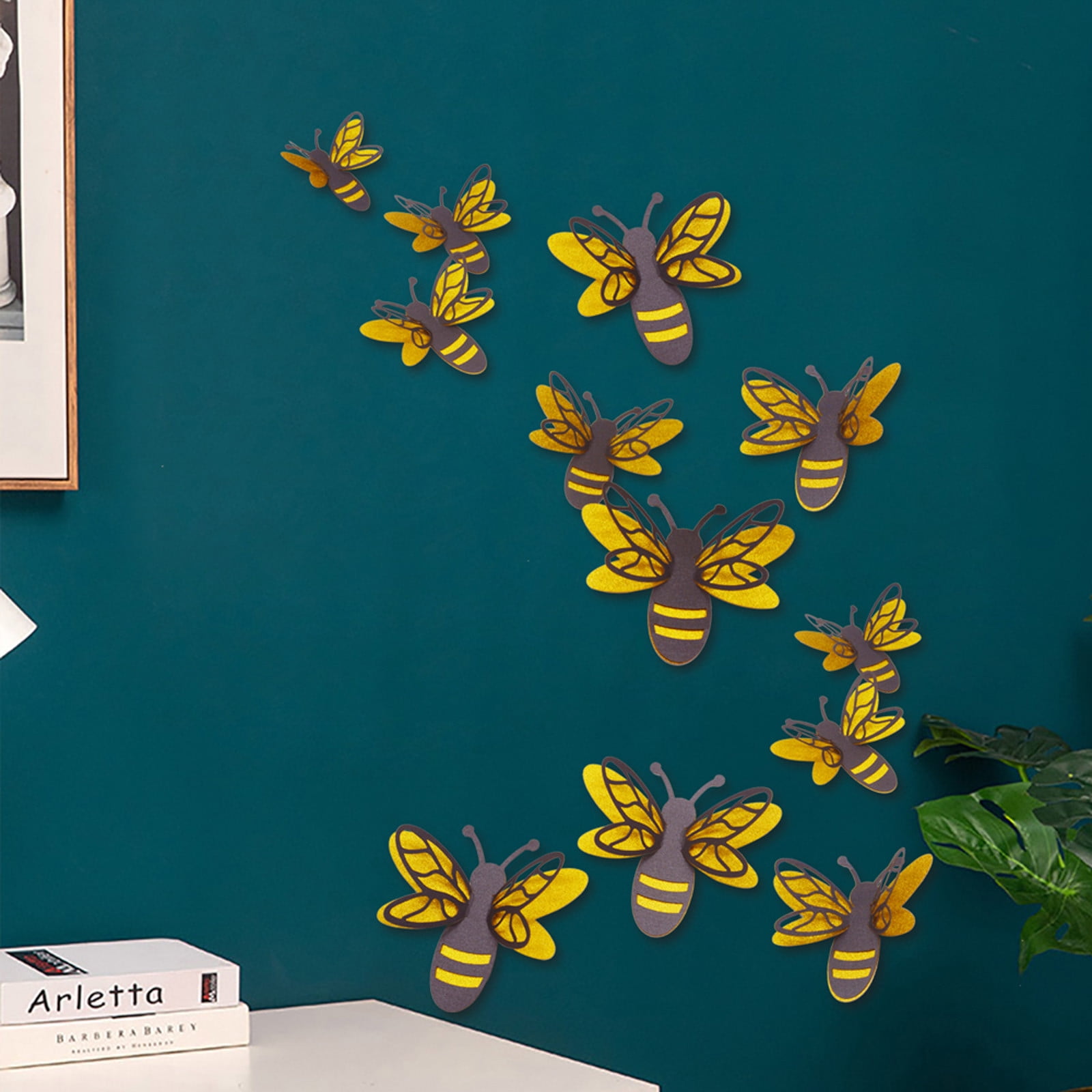 Njspdjh 24PCS 3D Bee Stickers Bee Decor Removable Mural Decals Honey ...