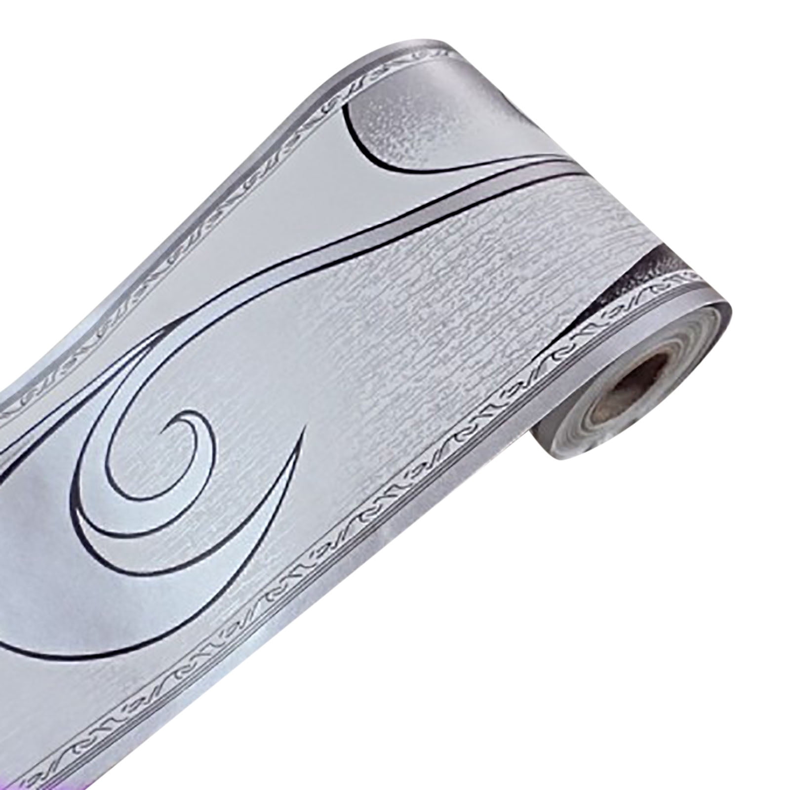 Njspdjh And Decorations Silver Gray Wave Toteml Wallpaper Peel Stick ...