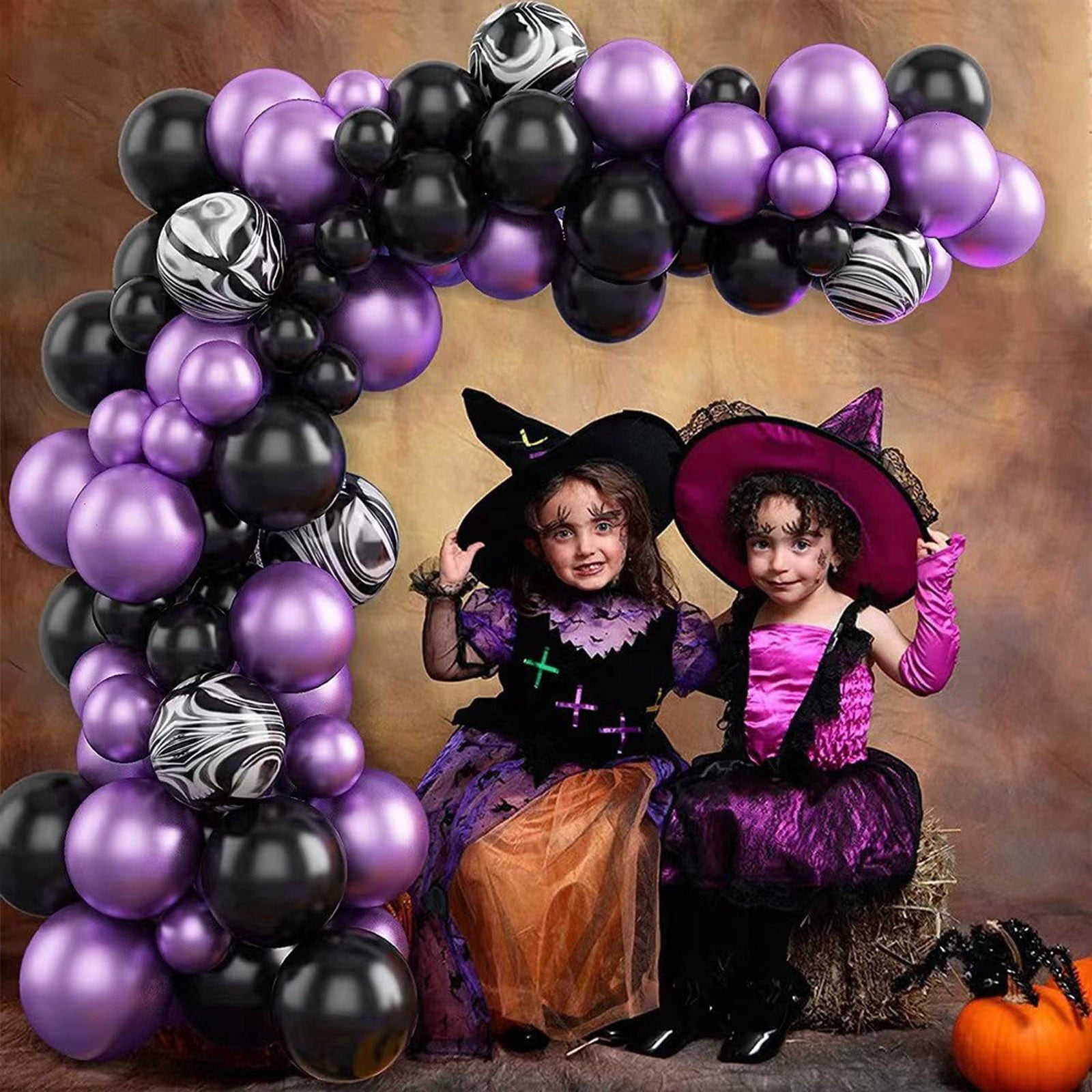 Njspdjh Balloons for Arch Ribbon for Balloons Black And Purple Latex ...