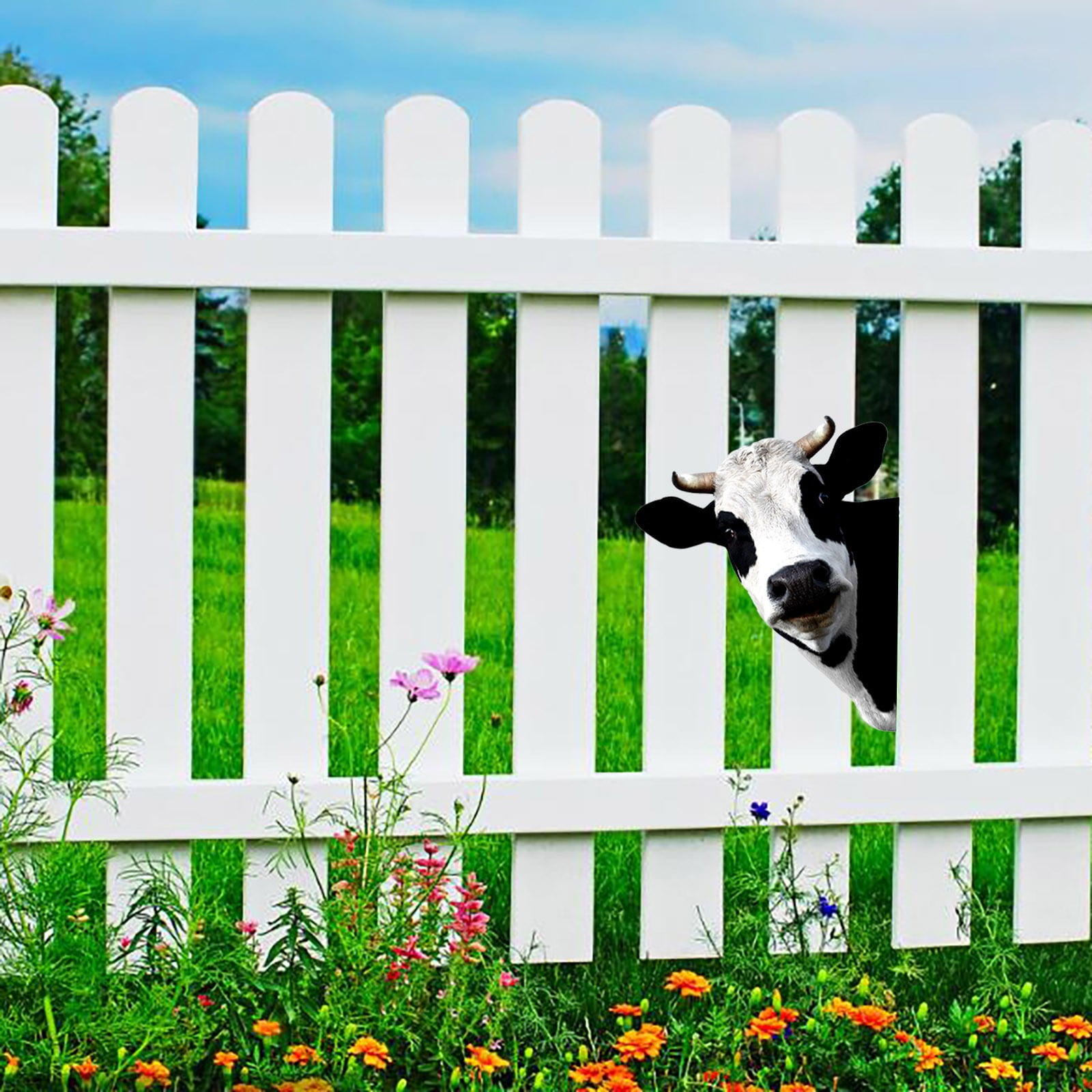 Njspdjh Car Curtain Rod Artistic Cow Head Home Decor: Metal Wall ...