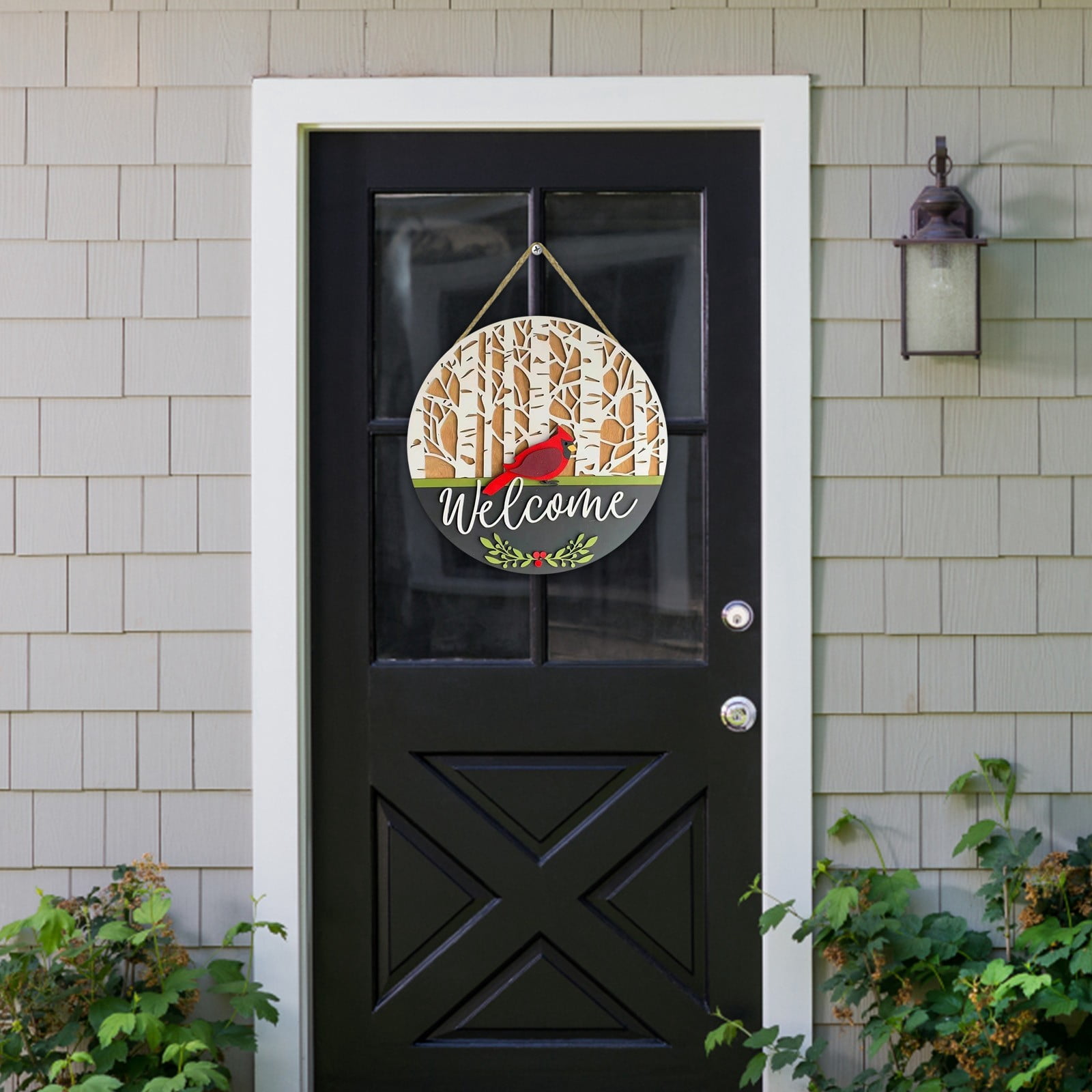 Njspdjh Cardinalss Wreath, Front Door Welcome Door Sign Decoration ...