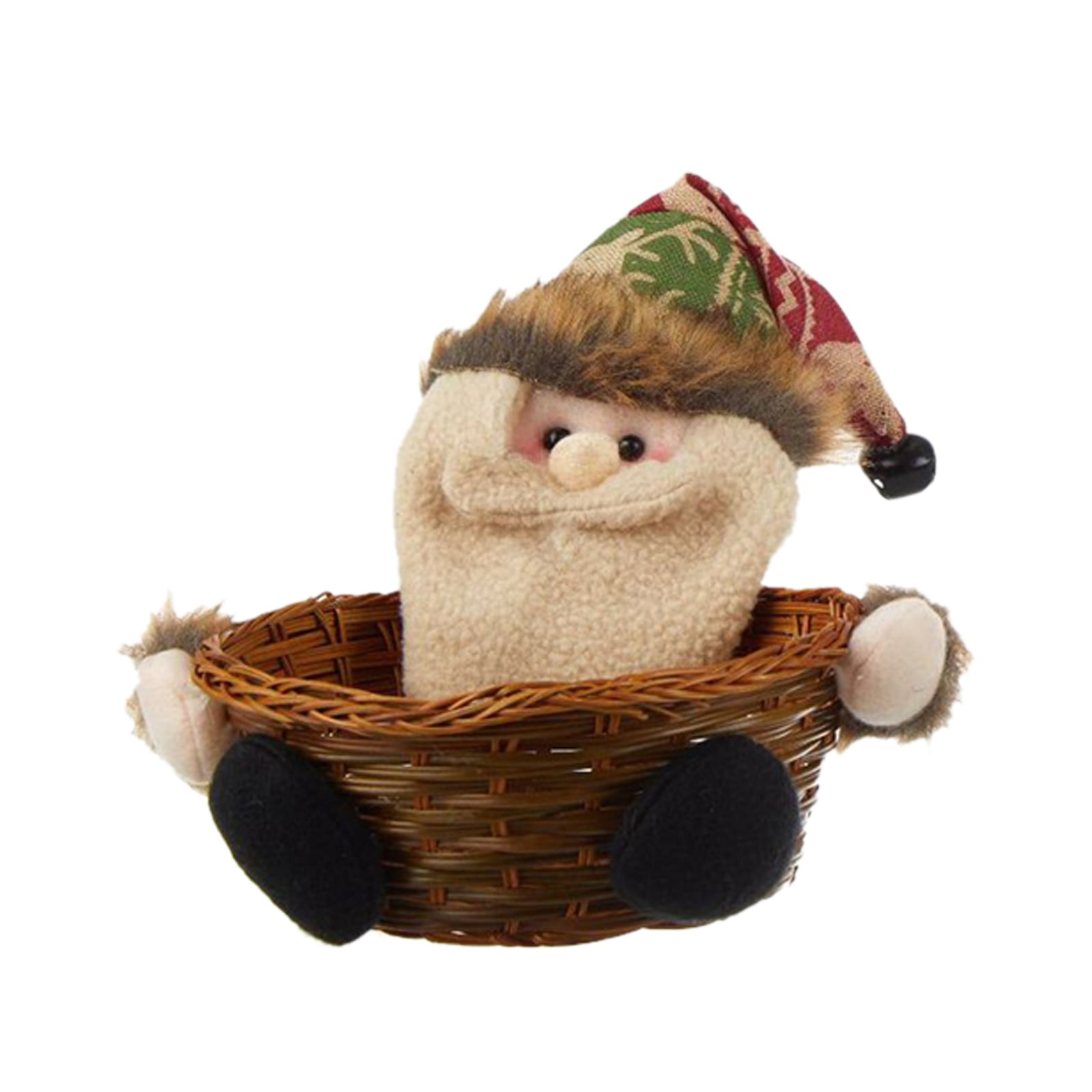 Njspdjh Christmas Storage Basket Circular Vine Weaving Wooden Gift ...