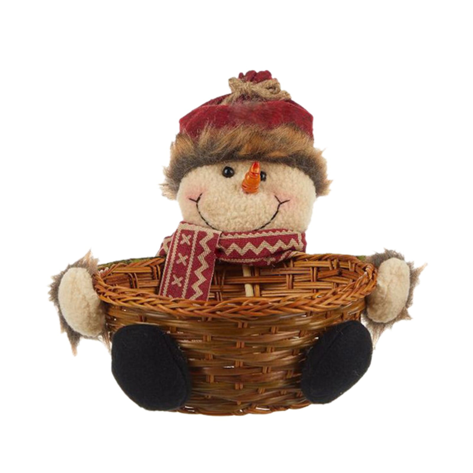 Njspdjh Christmas Storage Basket Circular Vine Weaving Wooden Gift ...