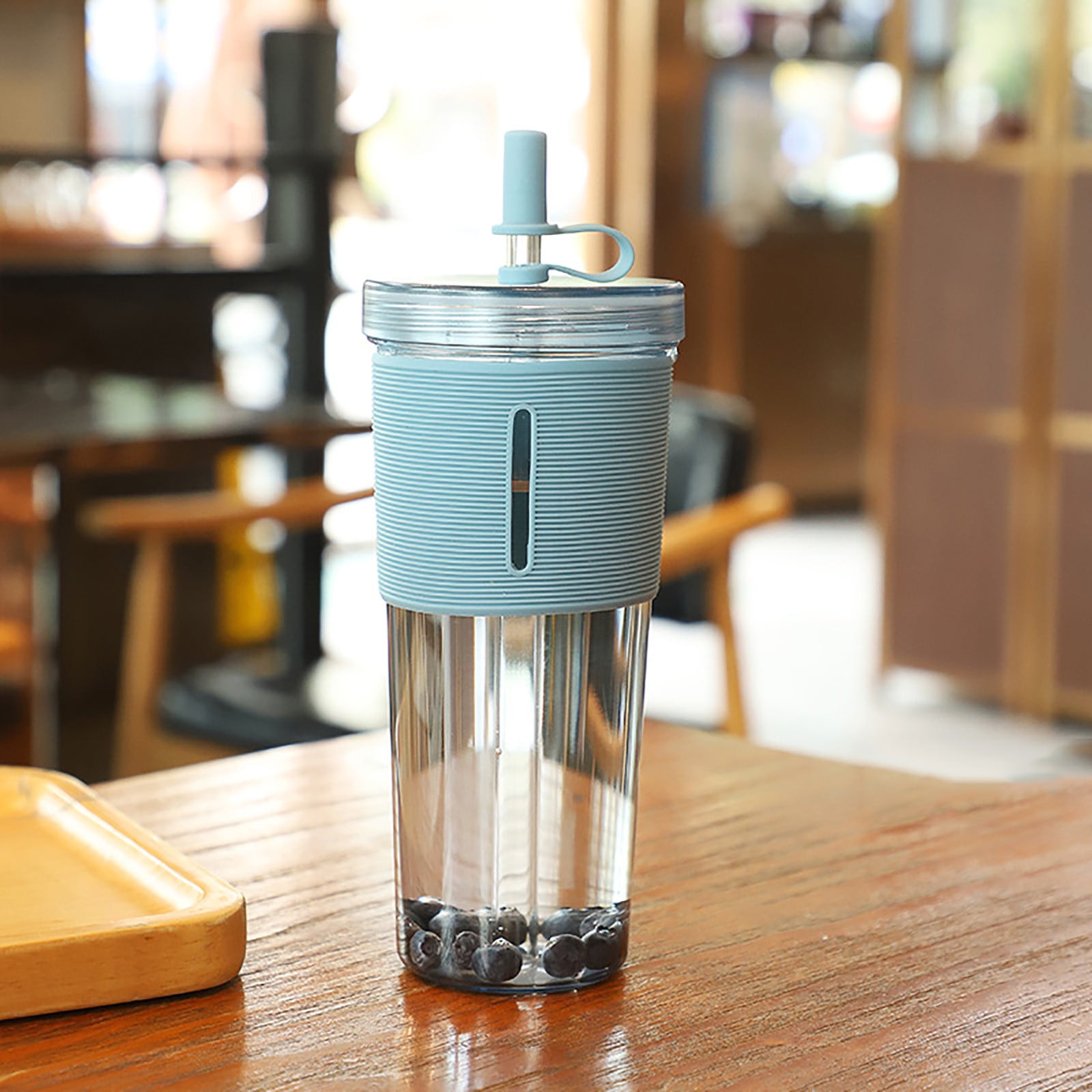 Njspdjh Coffee Mug Glass with Handle 700ML Acrylic Travel Tumbler With ...