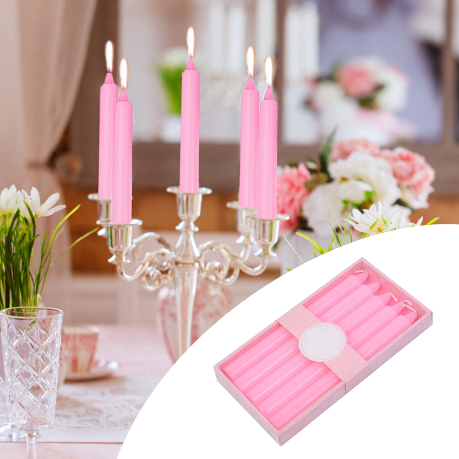 Njspdjh Color Classic Style Cylinder Candle Wedding Decoration Colorful ...