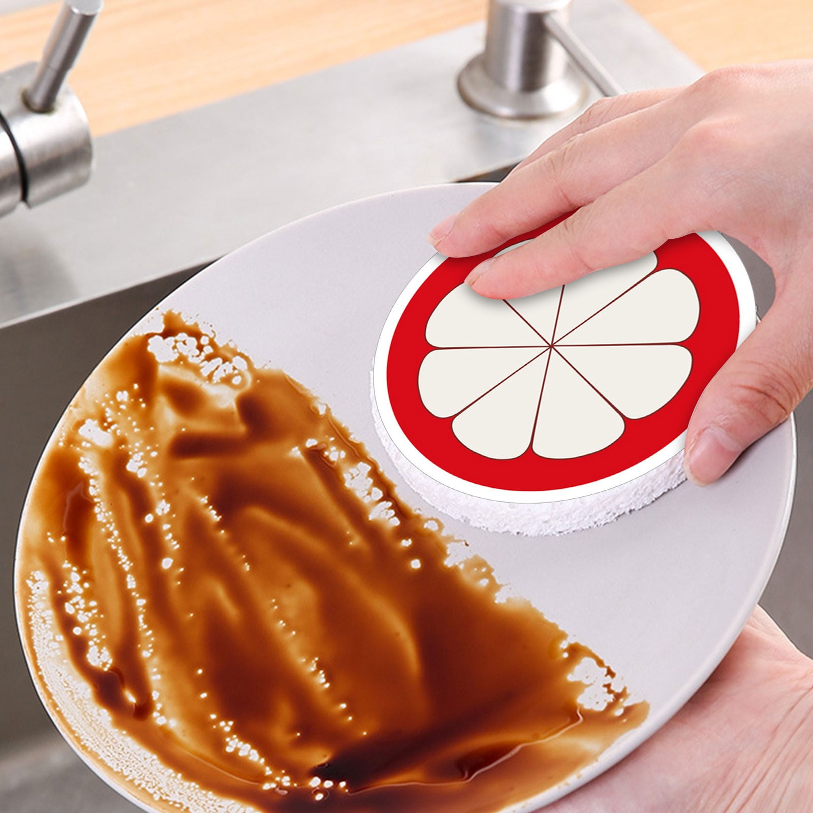 Njspdjh Cute Fruit Design Compressed Wood Pulp Dishcloths, Printed ...