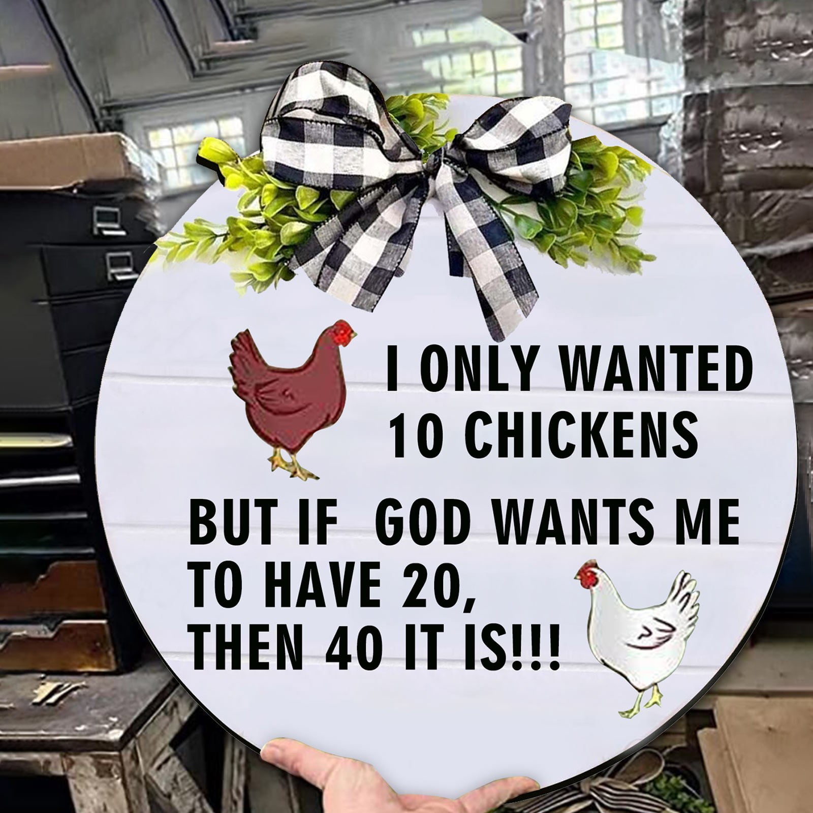 Njspdjh Farmhouse Decor Cute Chick Door Sign Eye Catching Door Sign ...