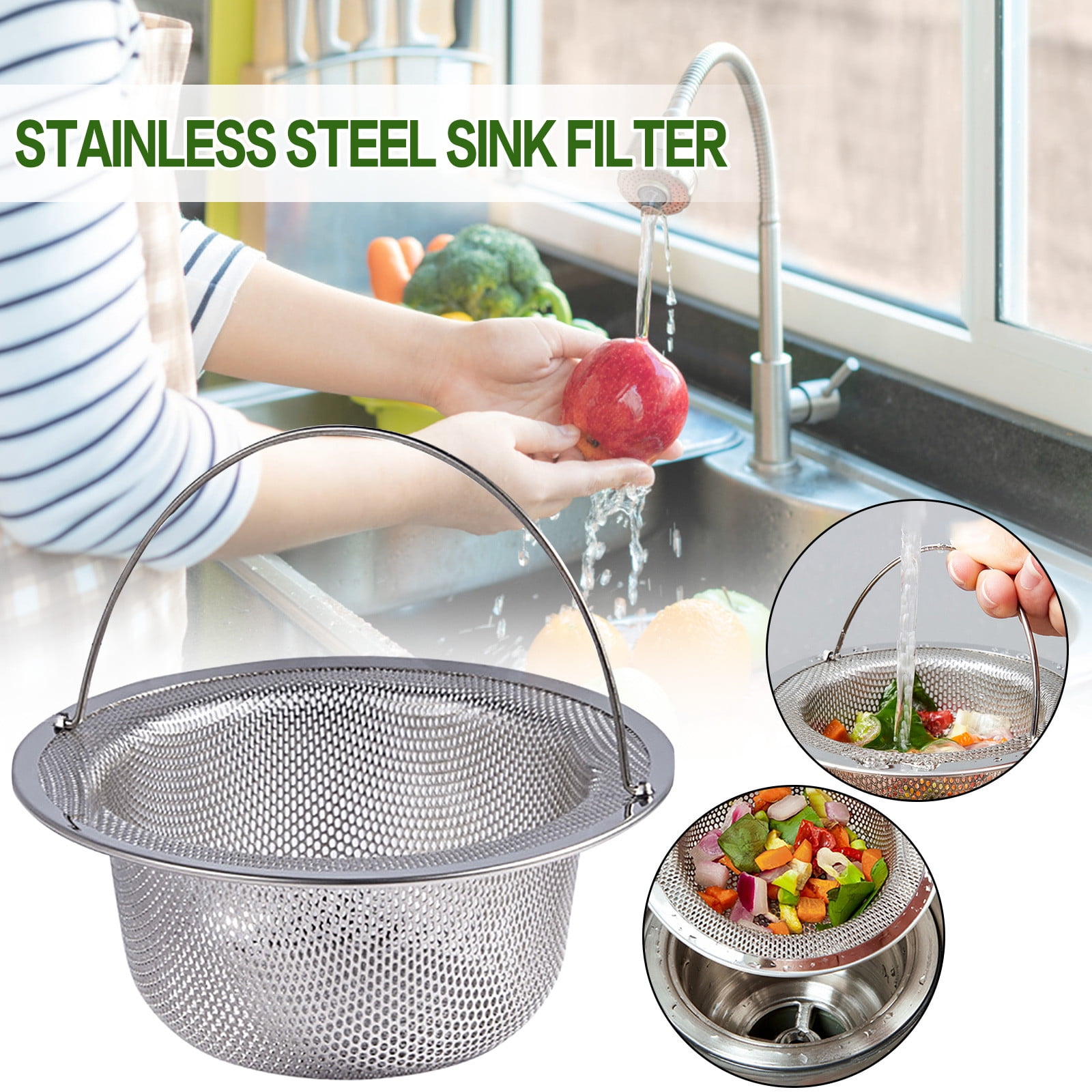 Njspdjh Home Furnishings Z Strain Y Peeler Sink Strainer, Stainless ...