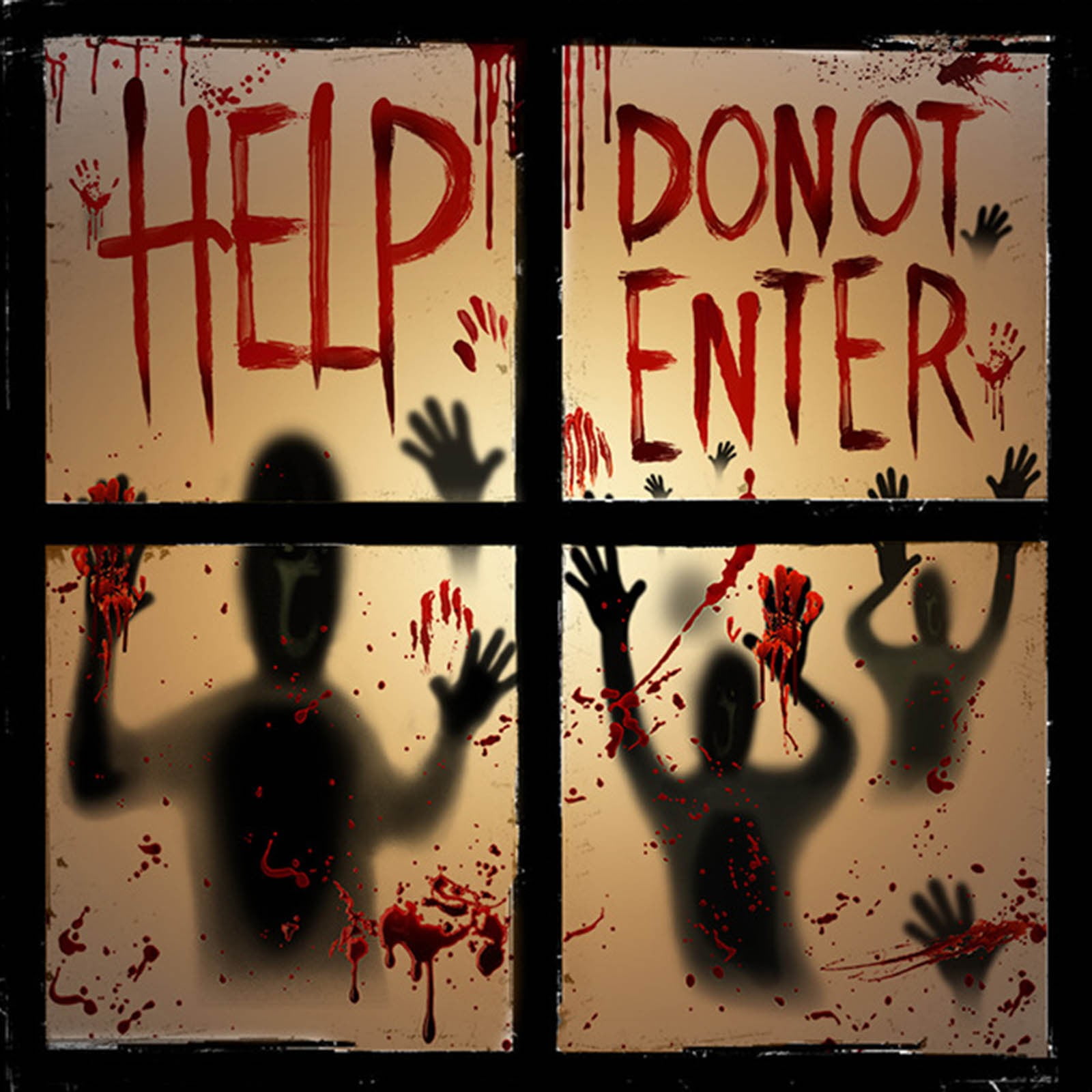 Njspdjh House Decoration Window Door Cover Scary Hands Window Cling ...