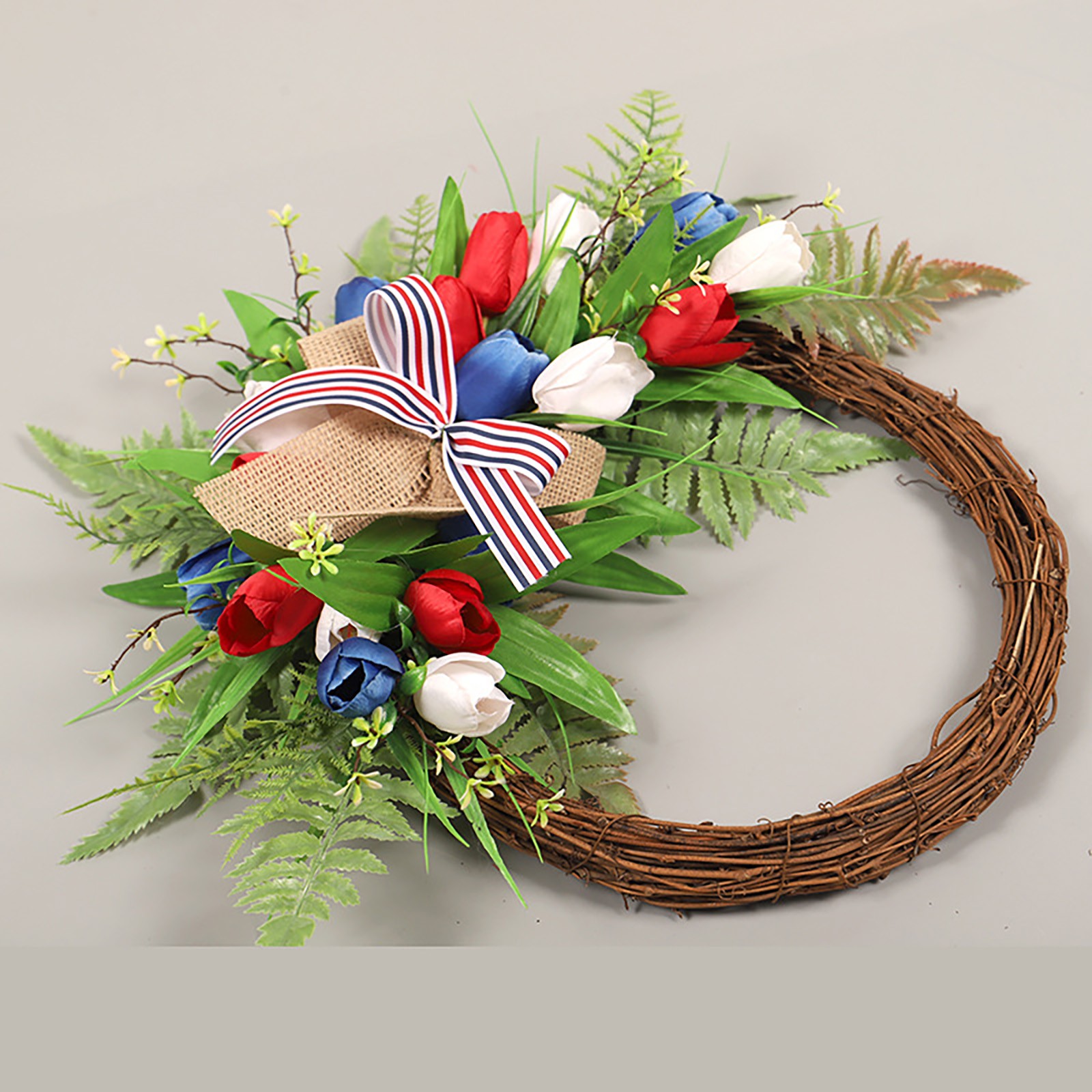 Njspdjh Independence Day Wreath Porch Decoration Front Door Outdoor ...