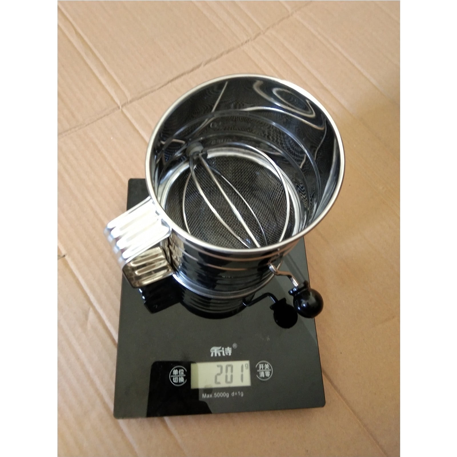 Njspdjh Kitchen Utensils 3-Cup Stainless Steel Hand Crank Flour S ifter ...