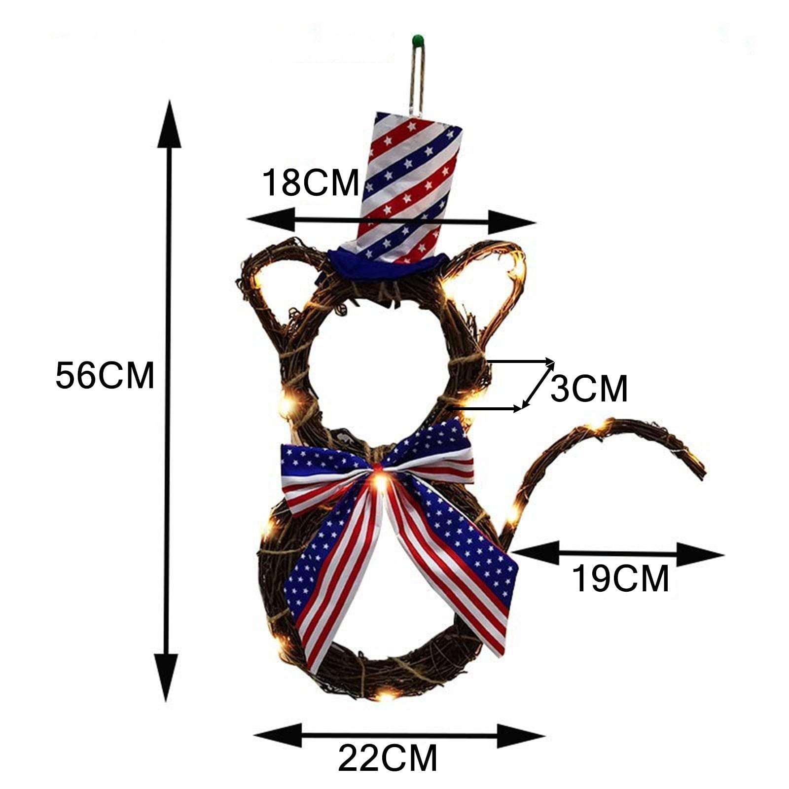 Njspdjh Lighted Wreathes Large Holiday Wreath Independence Day Glowing ...