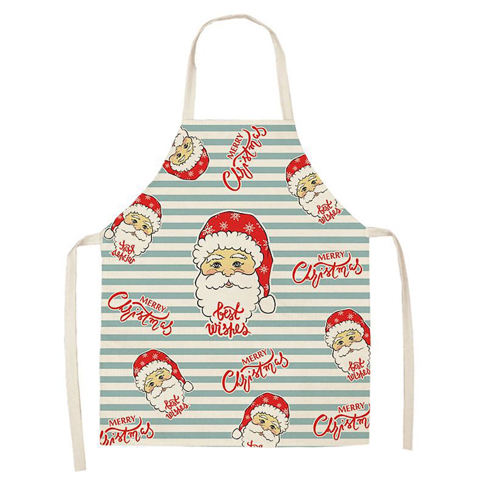 Njspdjh Long Sleeve Apron Christmas Kitchen Cooking Aprons Plaid Aprons ...
