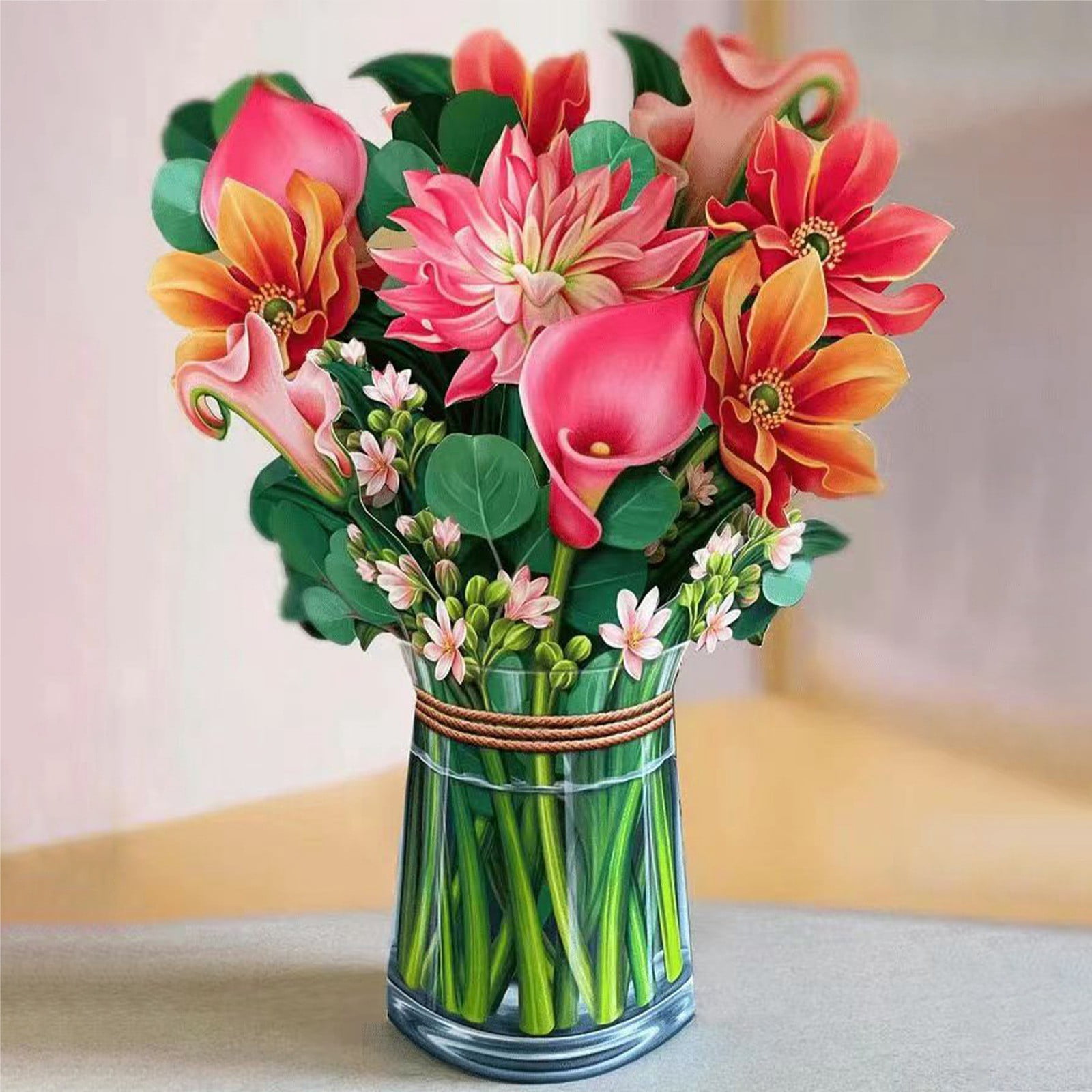 Njspdjh Mother's Day 3D 3D Handheld Flower Bundle Greeting Card Popup ...