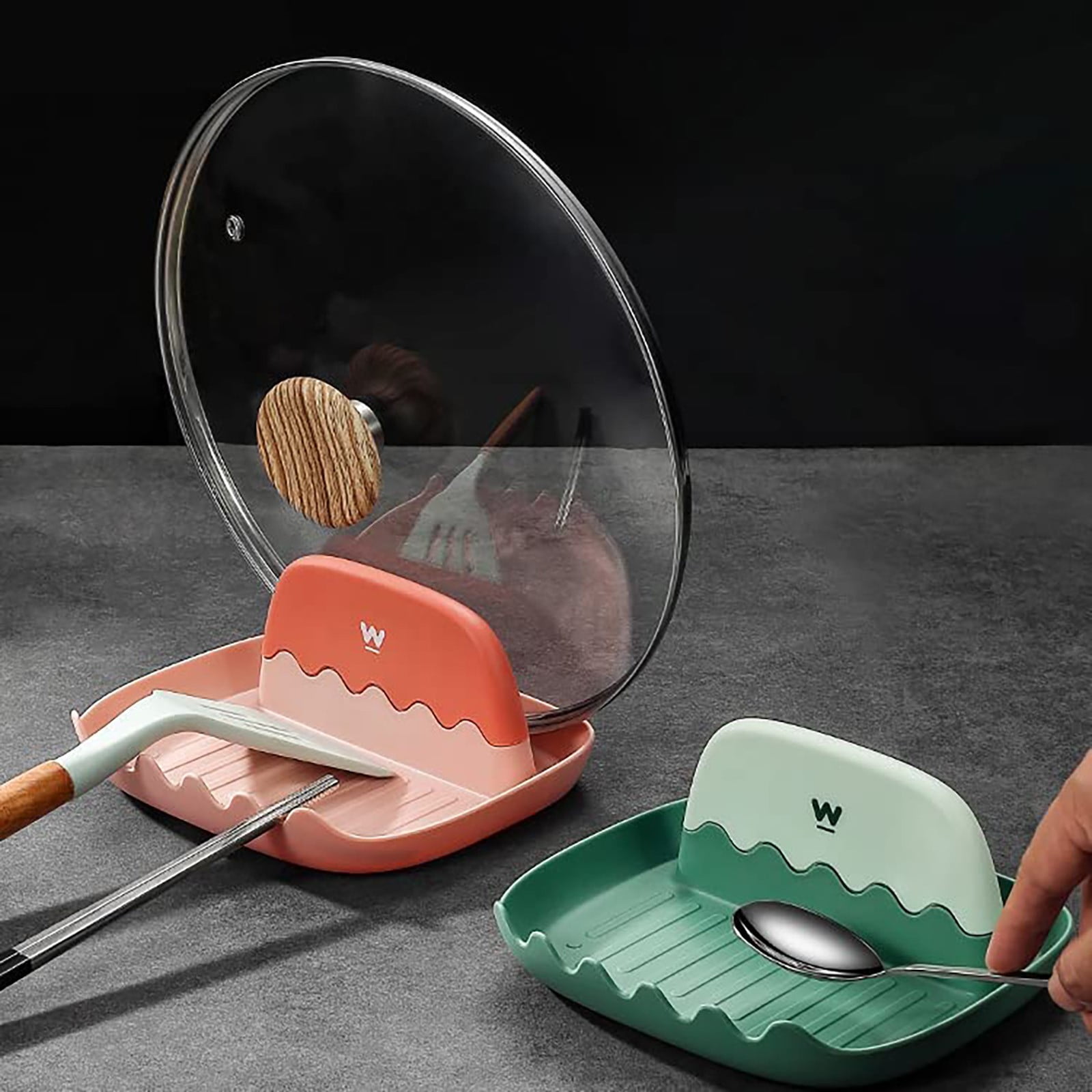 Njspdjh Pack Of 2 Utensil Rests For Stove Counter Top Silicon Spatula ...