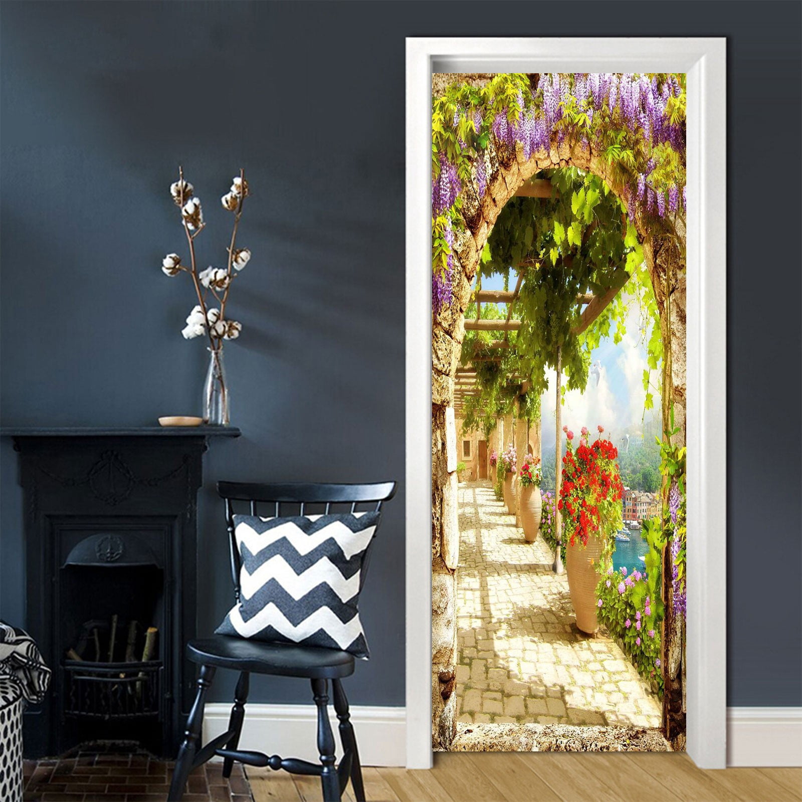 Njspdjh Scenic 3D Door Sticker Removable Wall Decal for Bedroom Living ...