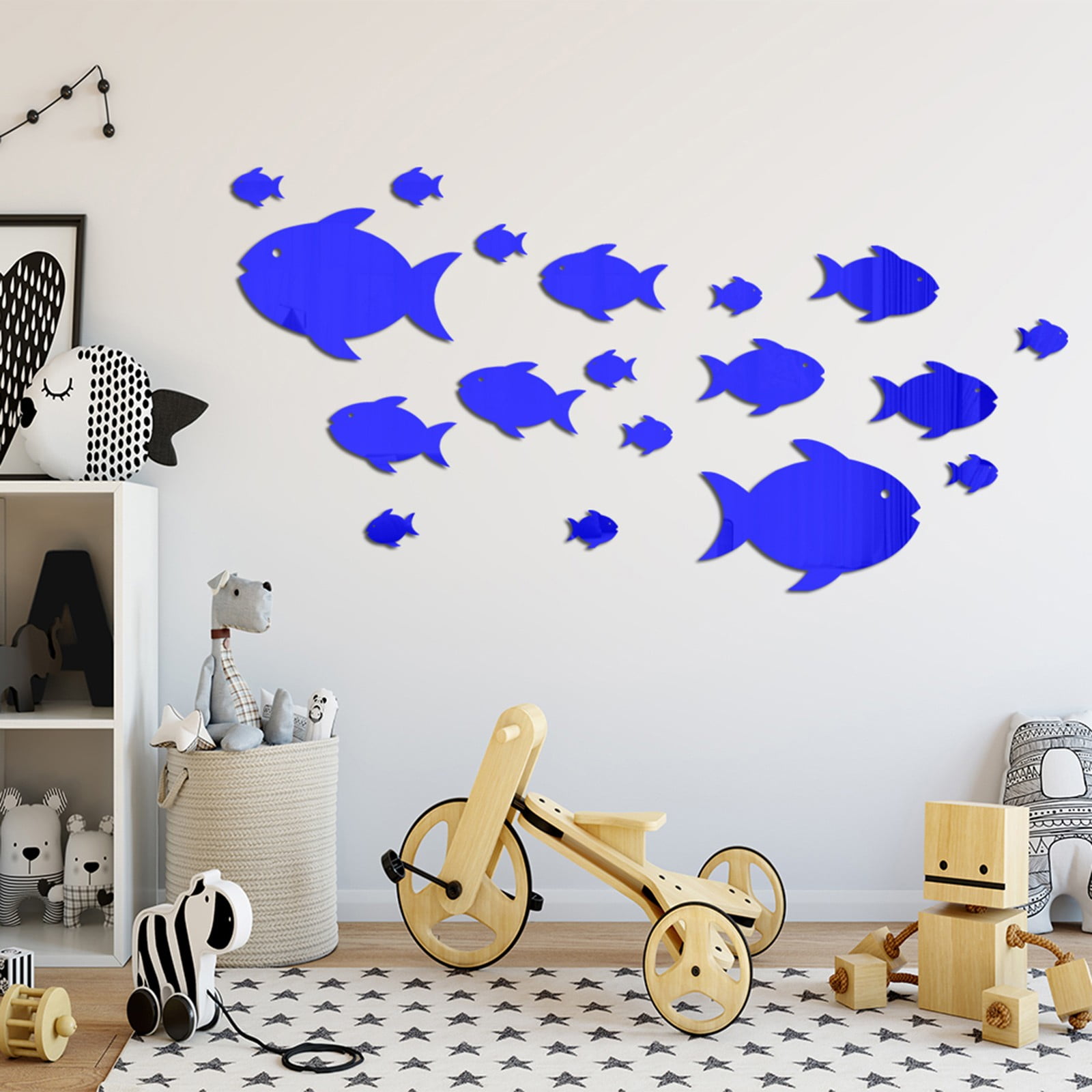 Njspdjh Sea Animals Fishes Theme Acrylic Wall Decor Stickers Removable ...