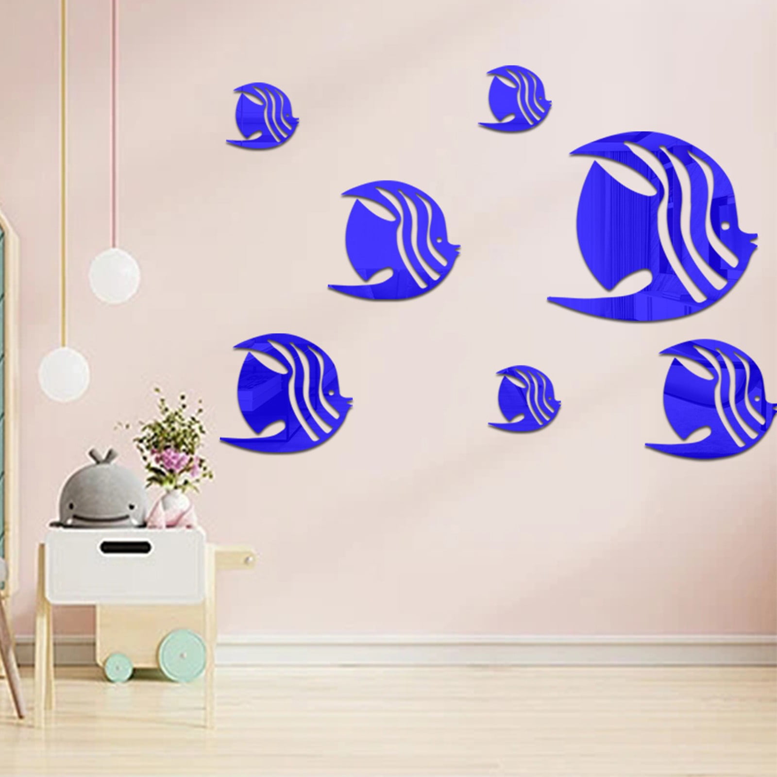 Njspdjh Sea Animals Fishes Theme Acrylic Wall Decor Stickers Removable ...