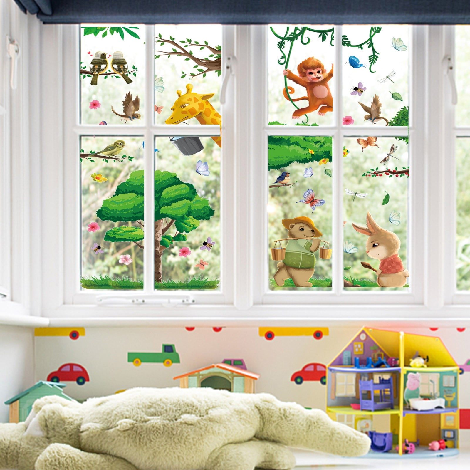 Njspdjh Spring Animal Thick Gel Stick Butterfly Window Gel Sticker ...